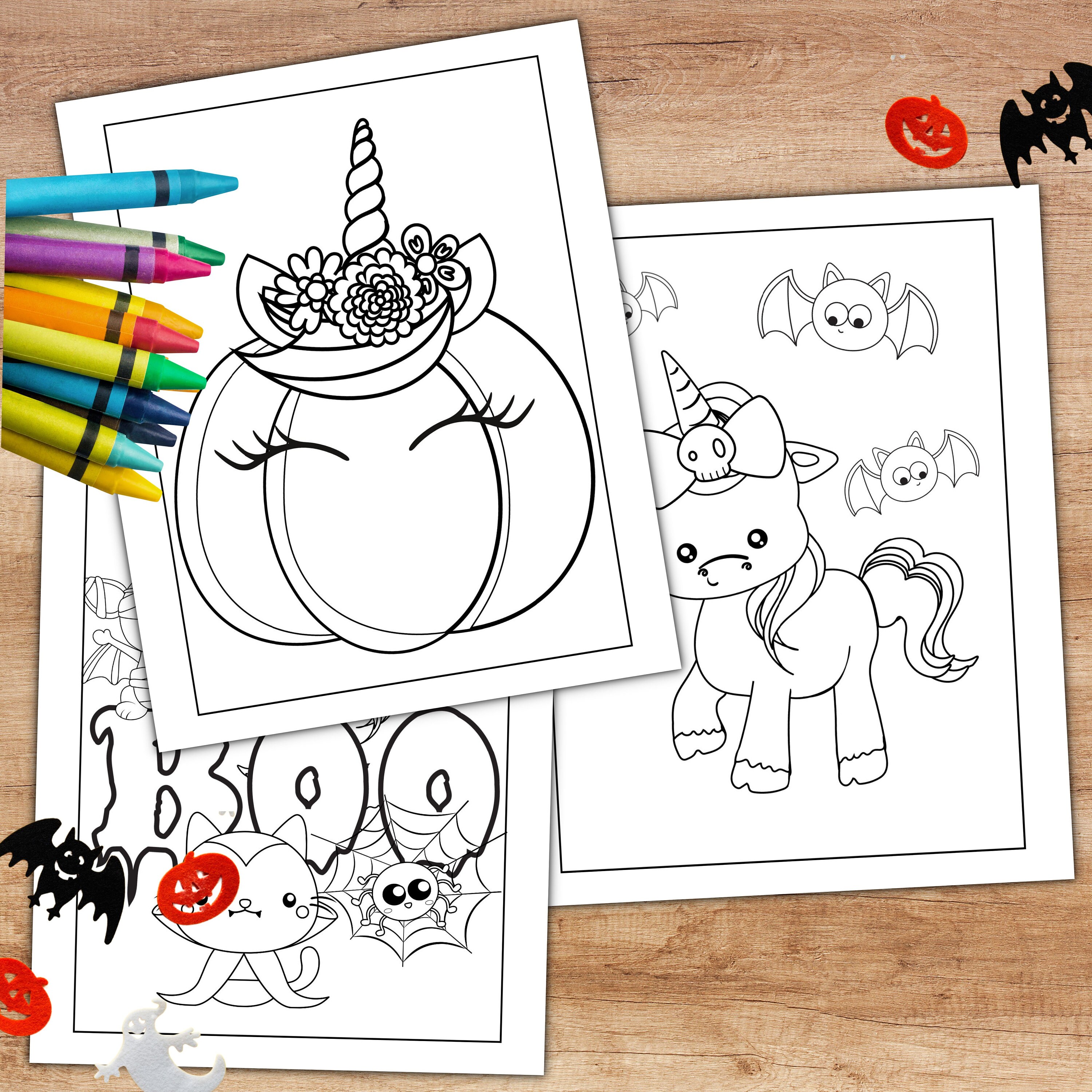 Halloween Unicorn Coloring Pages for Kids - 10 Printable Coloring ...