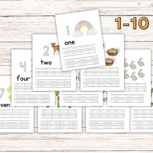 Number Tracing Worksheets - 1 to 20 Printable Spring Preschool Math ...