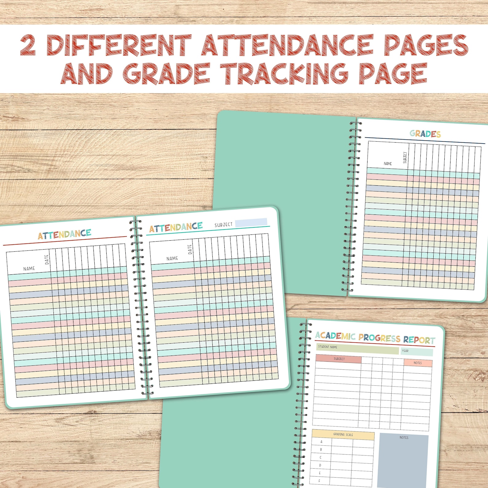 Teacher Planner Printable - Colorful Academic Binder With Lesson ...