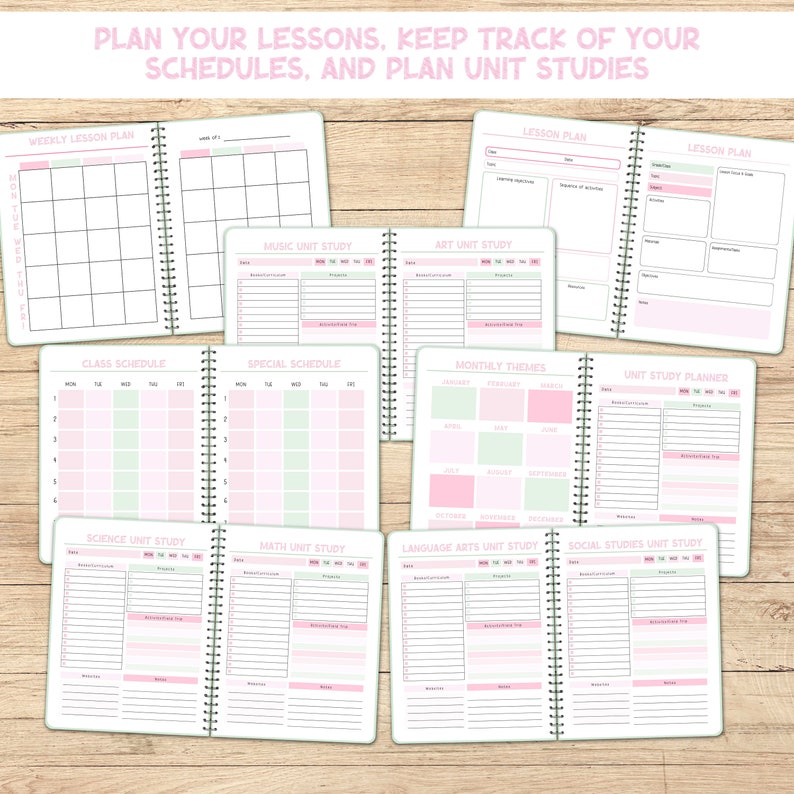 Pink Cactus Teacher Planner Printable - Teaching Binder With Lesson ...