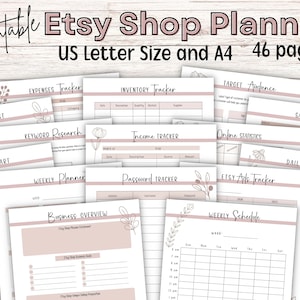 Etsy Shop Planner - Printable Small Business Organizer - Side Hustle ...