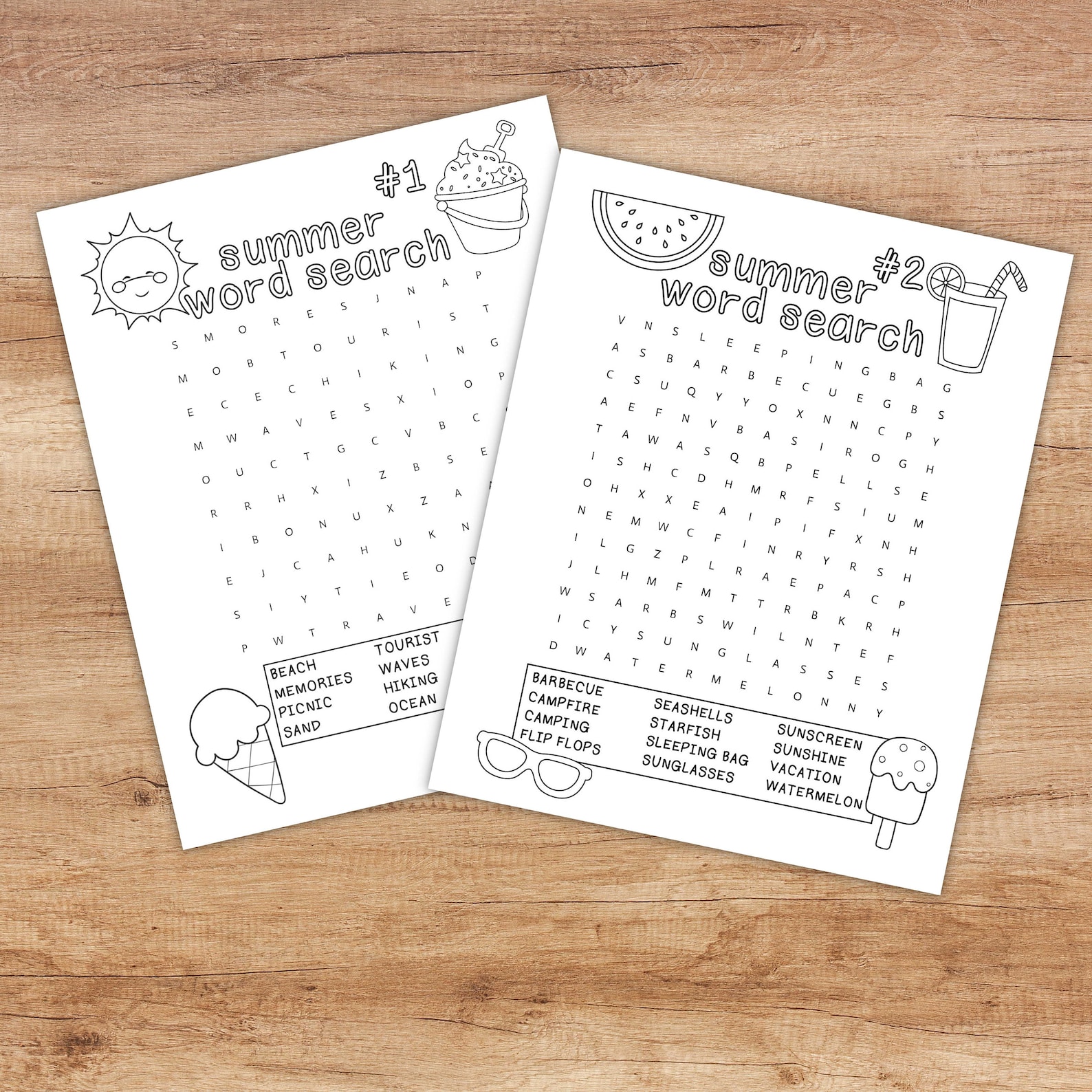 Summer Word Search Printable - Fun Boredom Buster Travel Activities ...