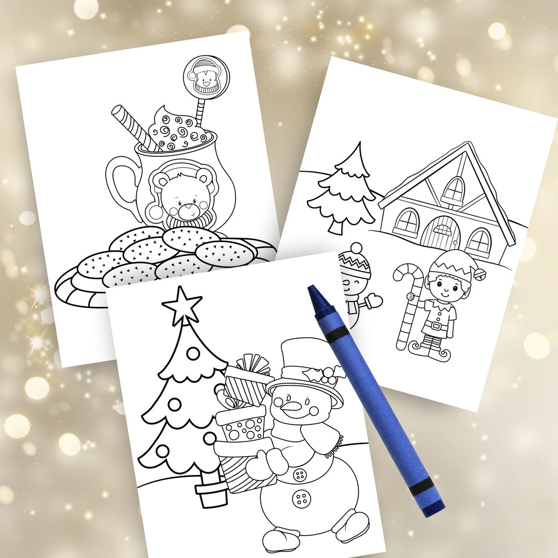 Christmas Coloring Pages 20 Printable Coloring Sheets for Kids Winter ...