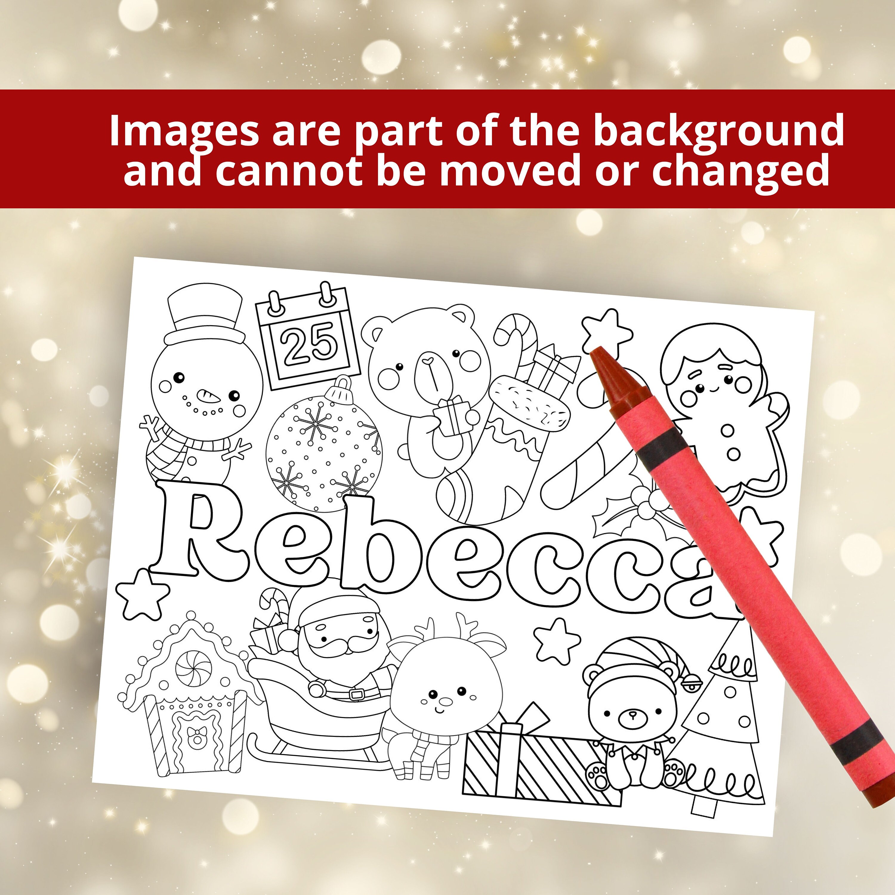 Christmas Coloring Placemat - Editable Custom Name Coloring Sheet for ...