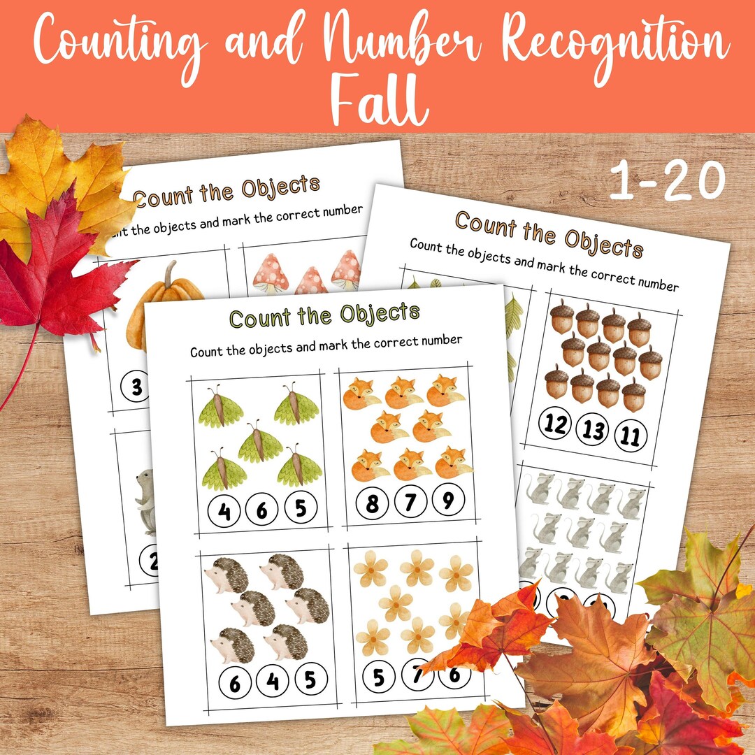 Number Worksheets for Preschool Pre-k Math - Counting & Recognition ...