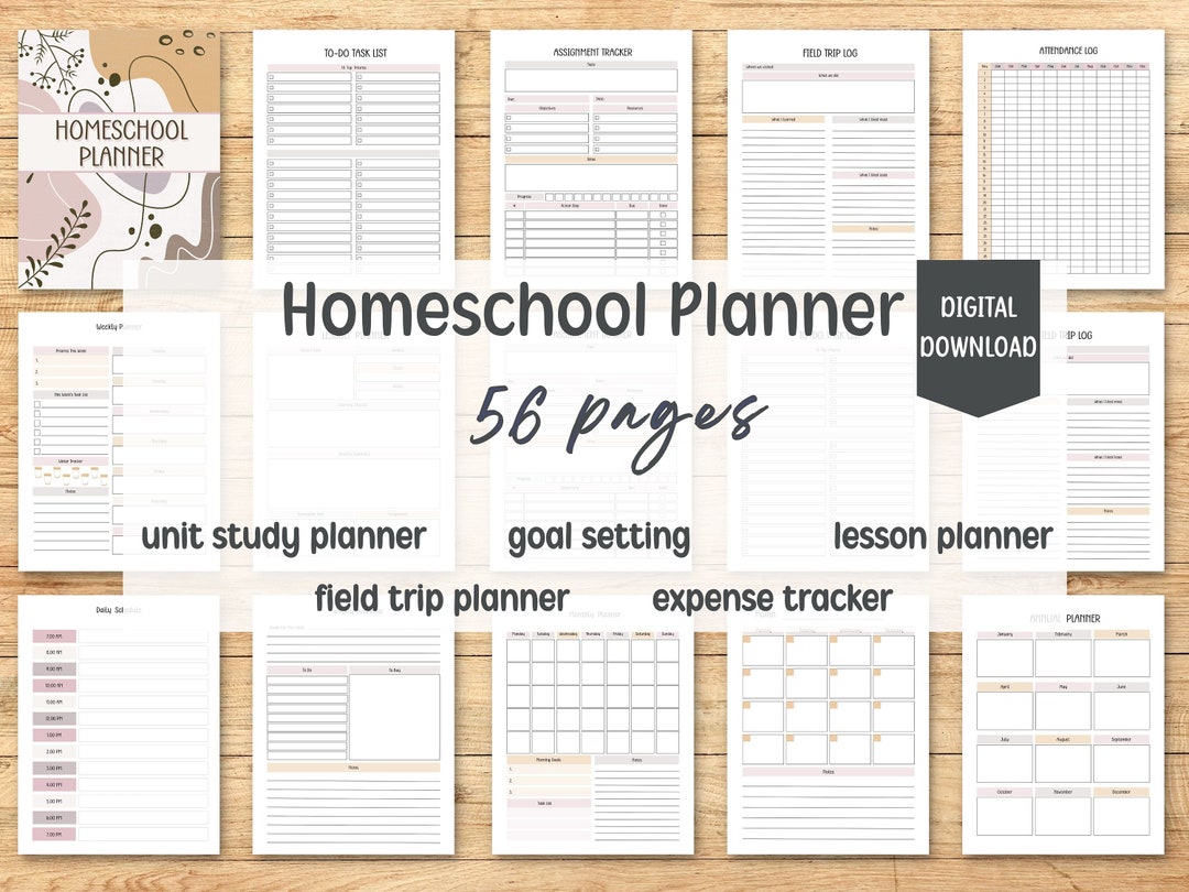Homeschool Planner - Printable Academic Lesson Planner for Home School ...