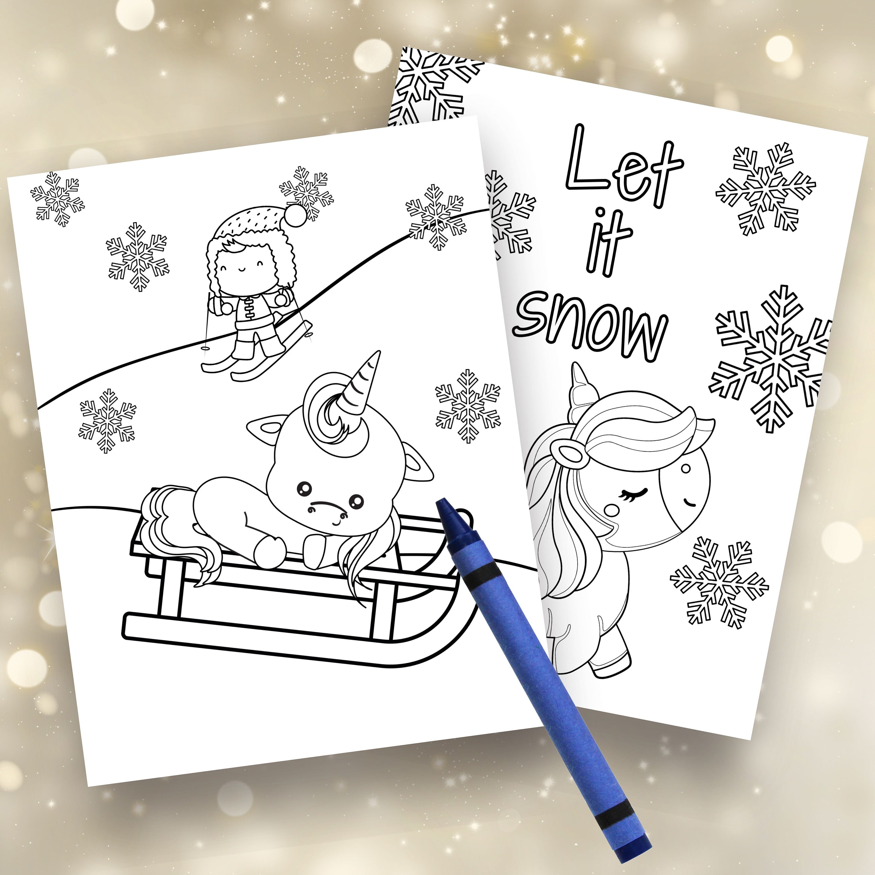 Christmas Fairy and Unicorn Coloring Pages - 10 Printable Coloring ...