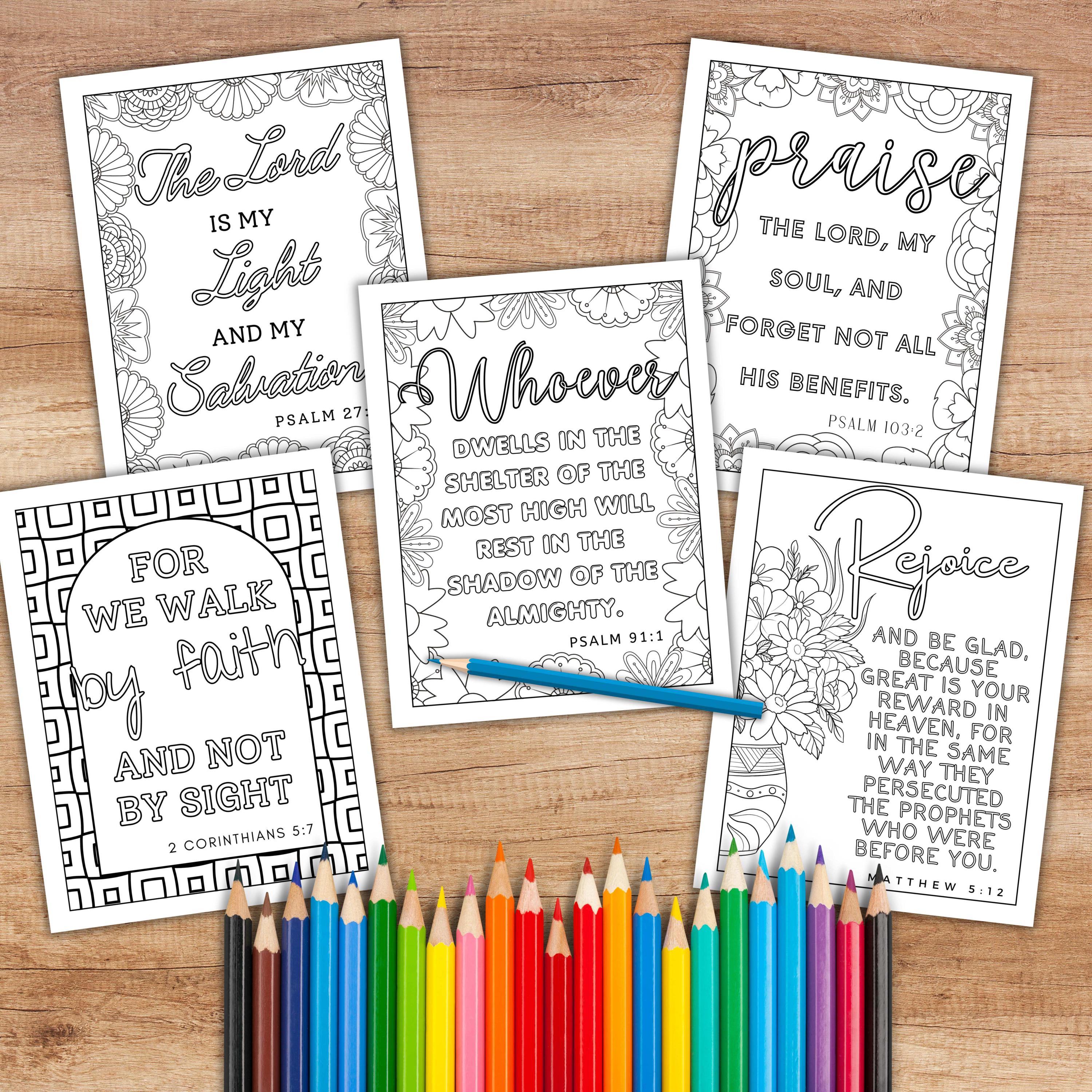 Scripture Coloring Pages - 25 Christian Faith Bible Verse Religious ...