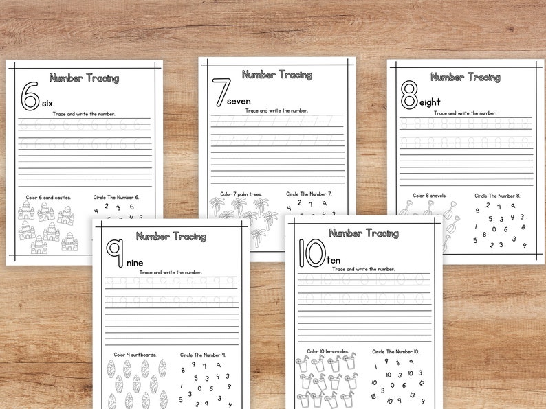 Number Recognition Worksheets 1 to 20 - Counting & Tracing for ...