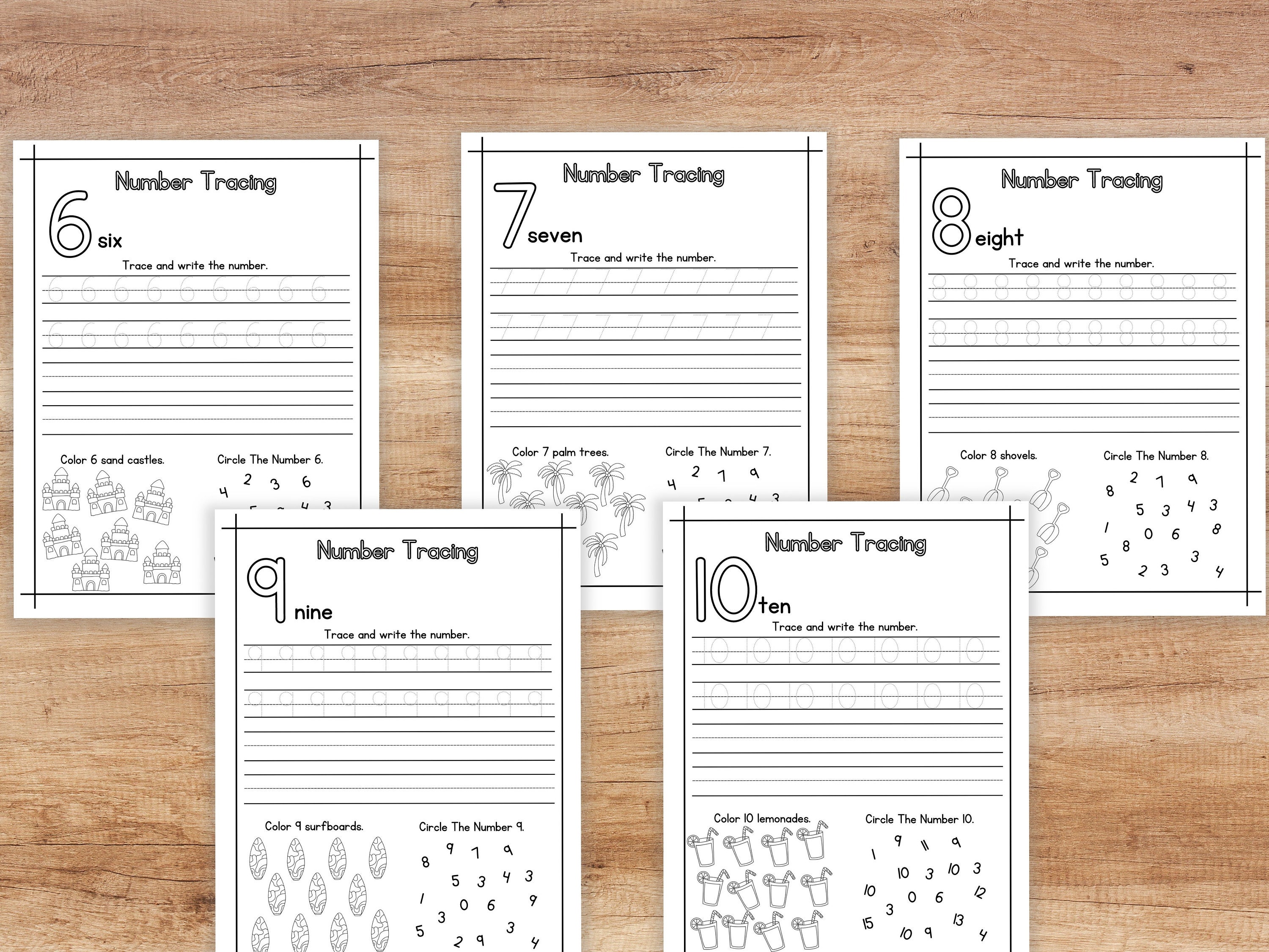 Number Recognition Worksheets 1 to 20 Counting & Tracing for Preschool ...