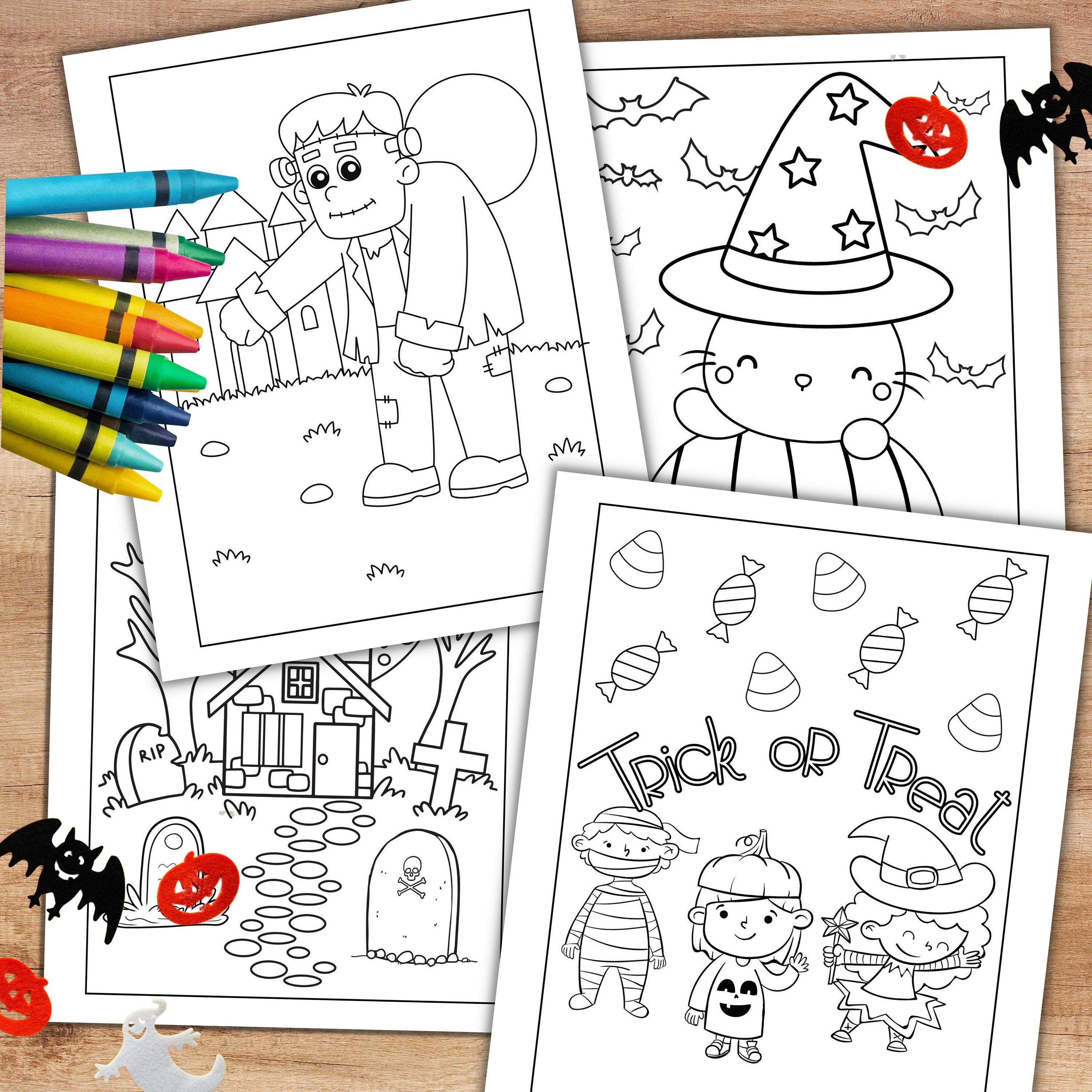 Halloween Coloring Pages for Kids - 15 Printable Coloring Sheets ...