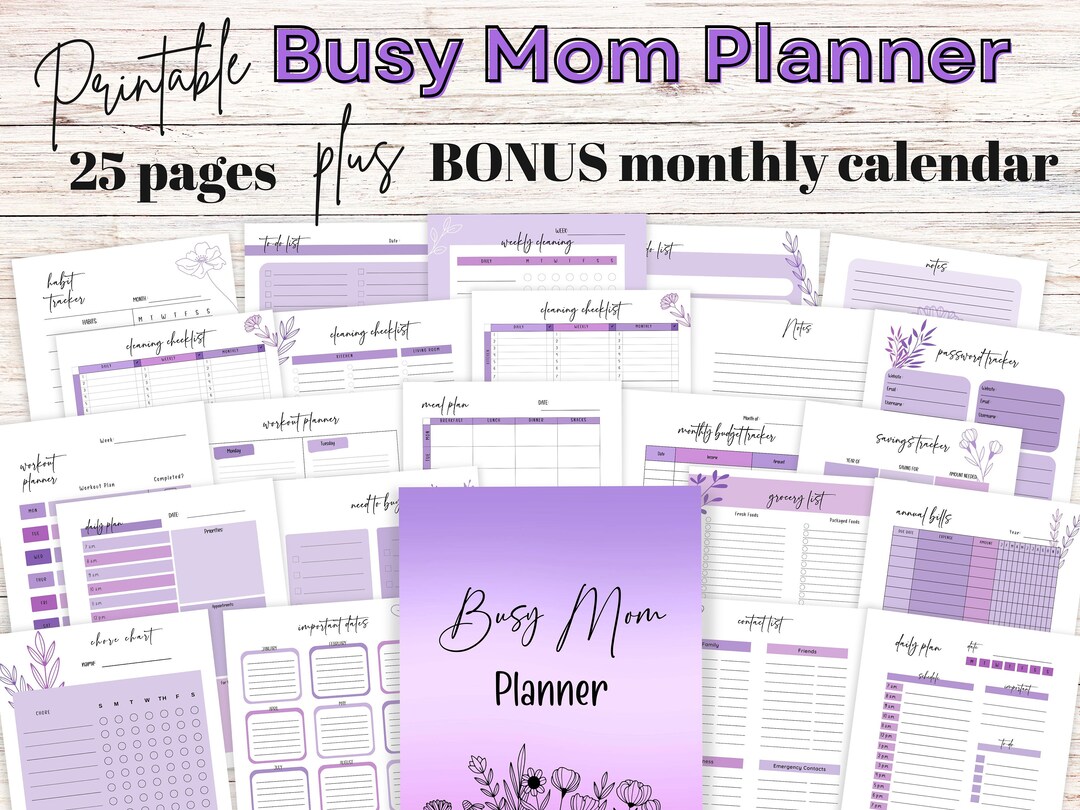 ADHD Home Management Binder for Household Organization - Printable Busy ...