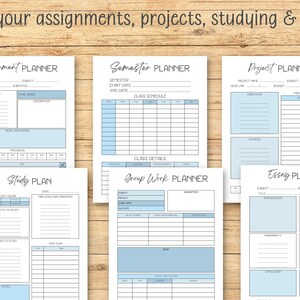 Printable Student Academic Planner - Grade Tracker Assignment Exam Prep ...