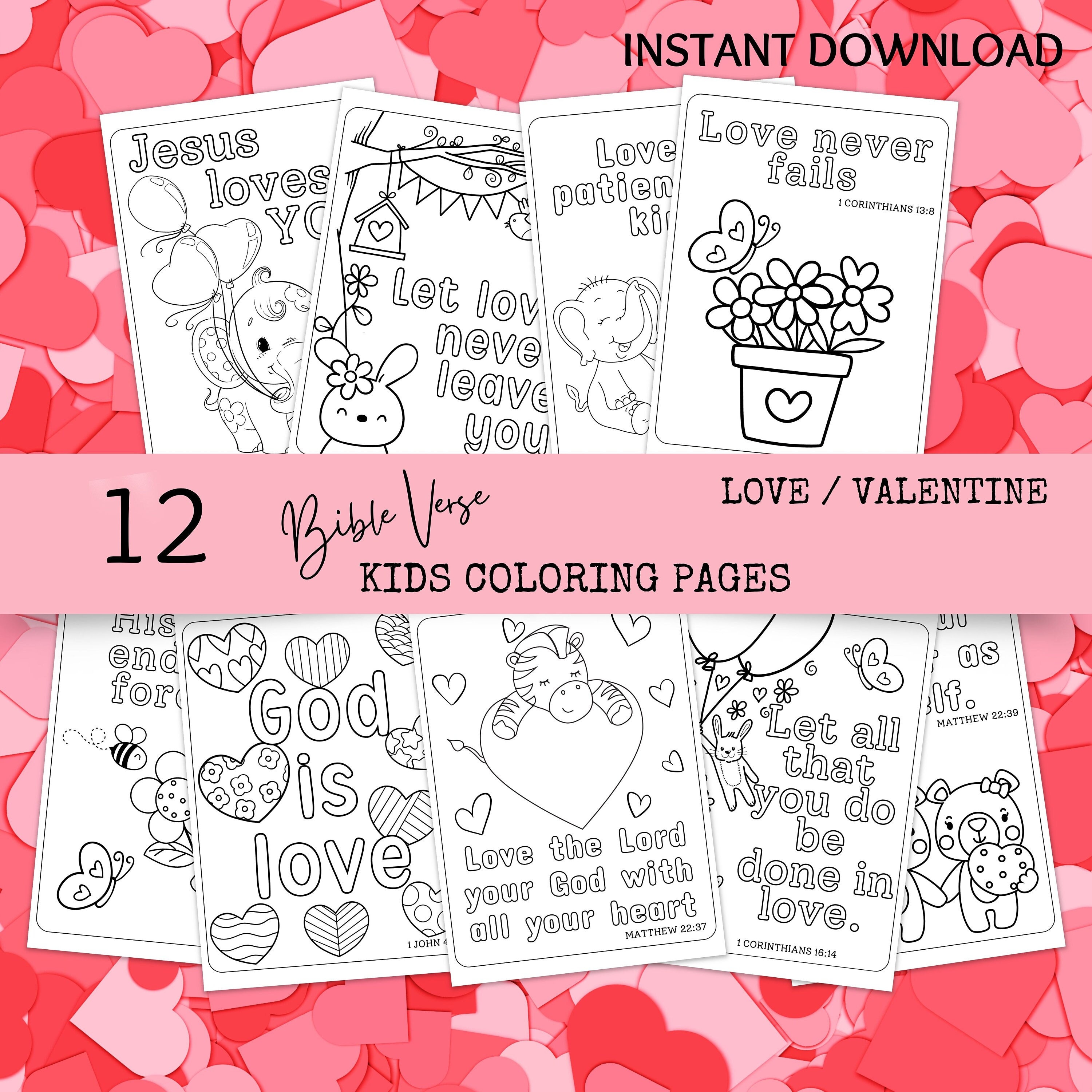 Bible Verse Coloring Pages for Preschool 12 Printable Love Coloring ...