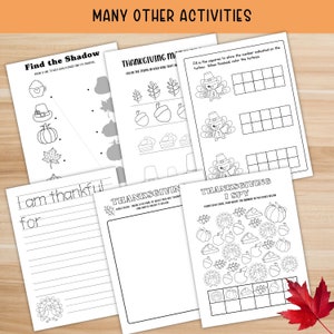 Thanksgiving Preschool Worksheet and Activity Bundle - Fall Pre-k ...