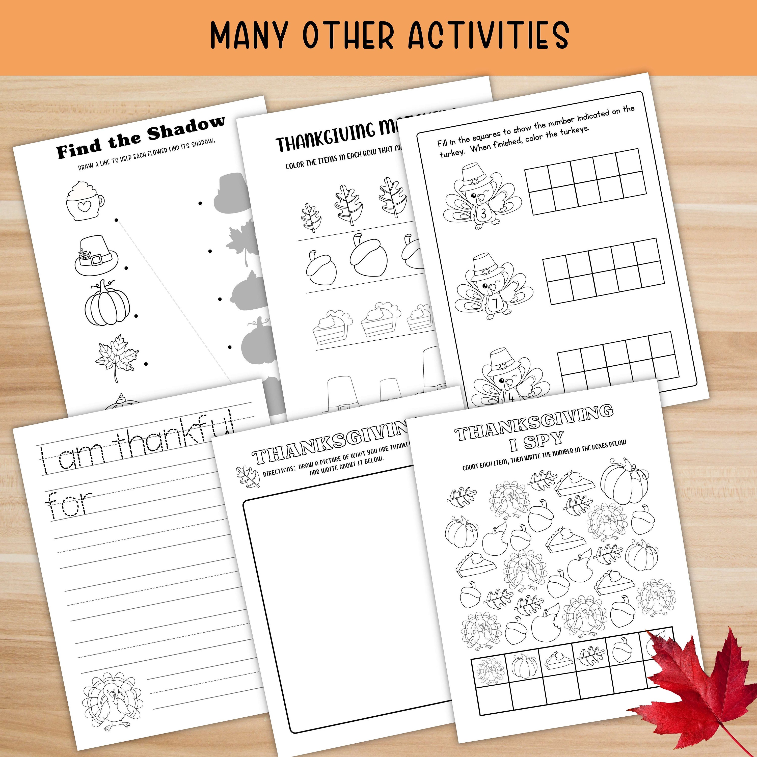 Thanksgiving Preschool Worksheet and Activity Bundle - Fall Pre-k ...