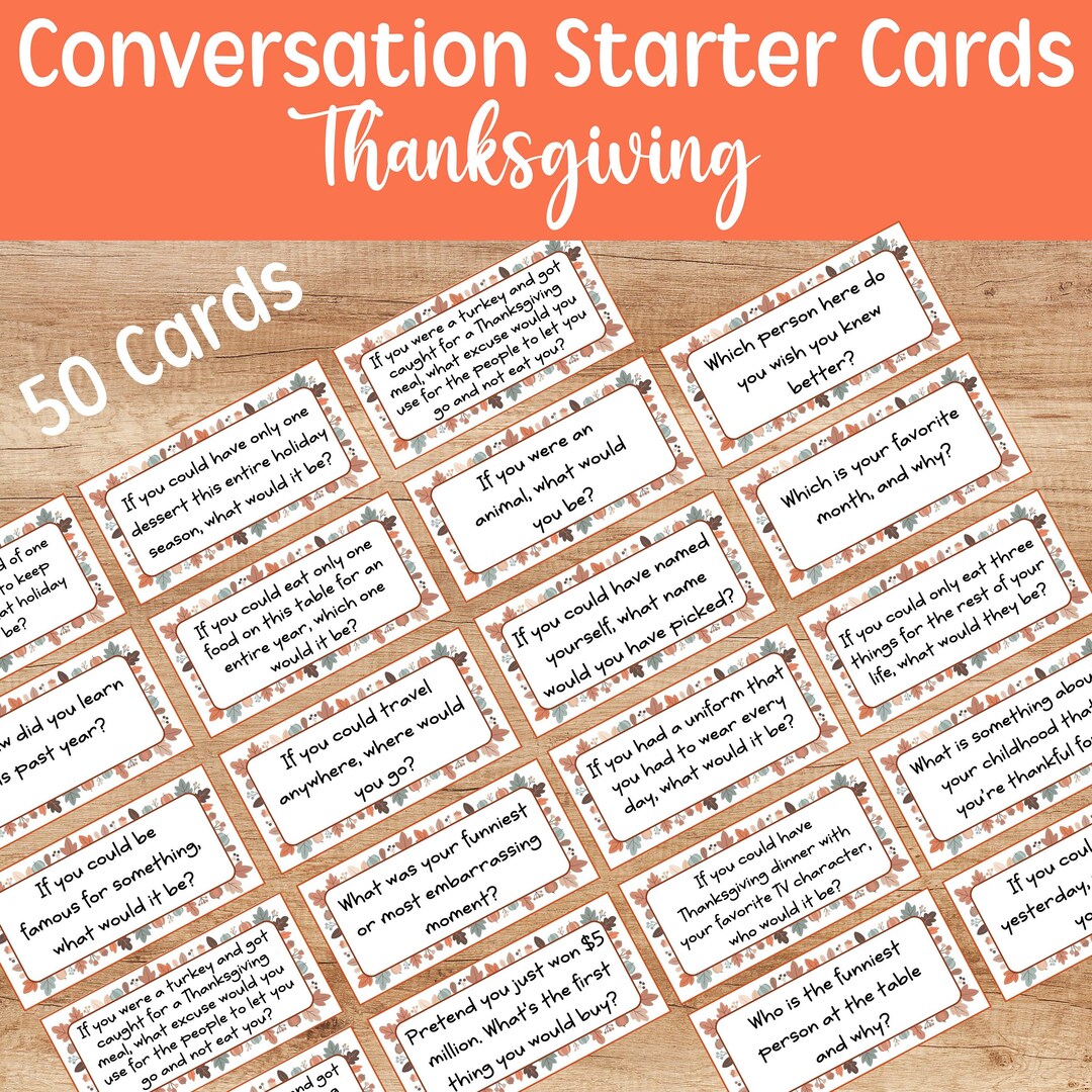Thanksgiving Friendsgiving Games - Conversation Starter Cards for ...