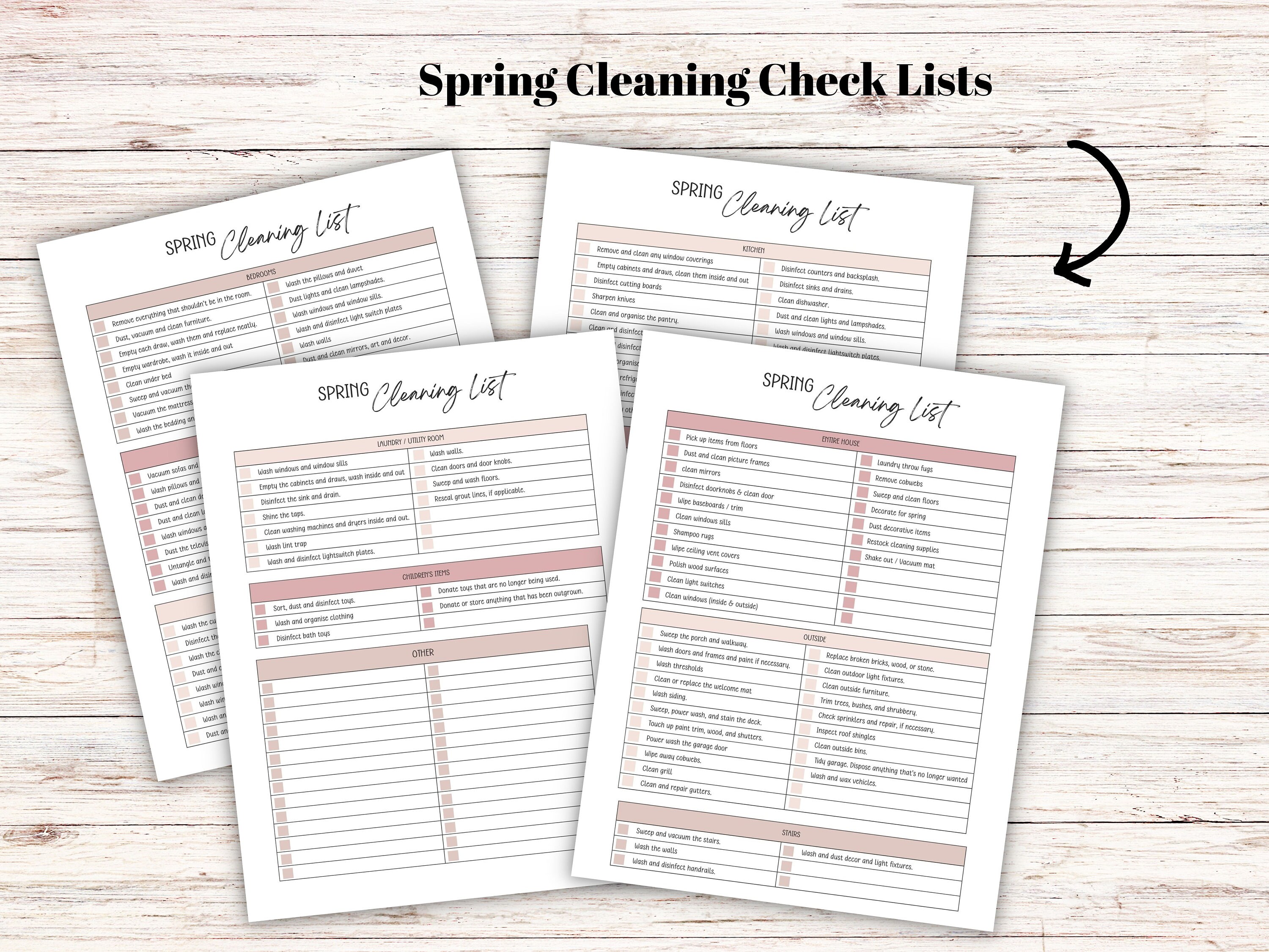 Printable ADHD Cleaning & Declutter Planner With Schedule and Checklists Household Spring ...