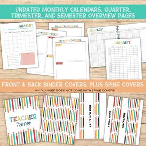 Teacher Planner Printable - Colorful Academic Binder With Lesson ...