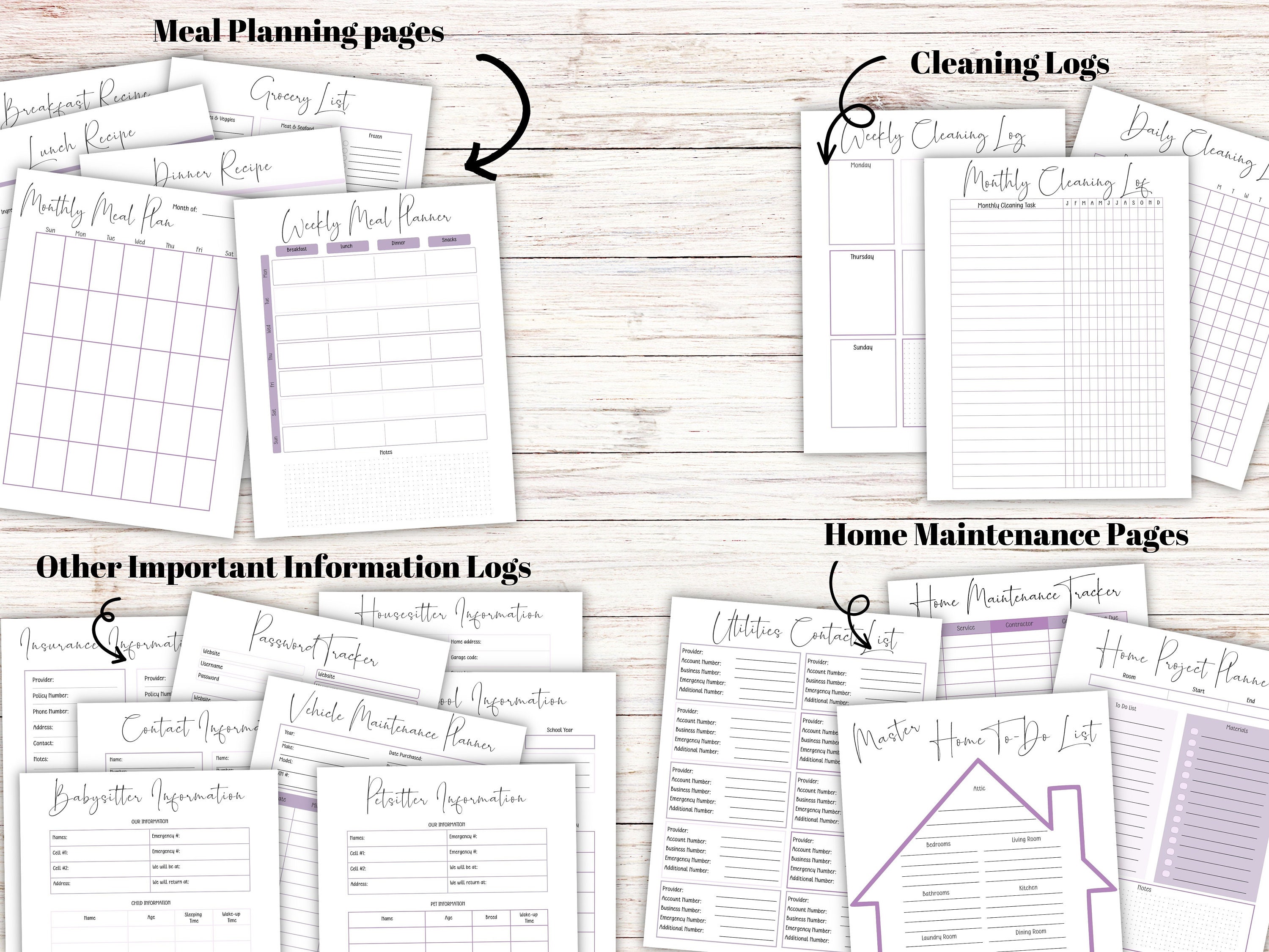 ADHD Home Management Binder for Household Organization - Printable Busy ...