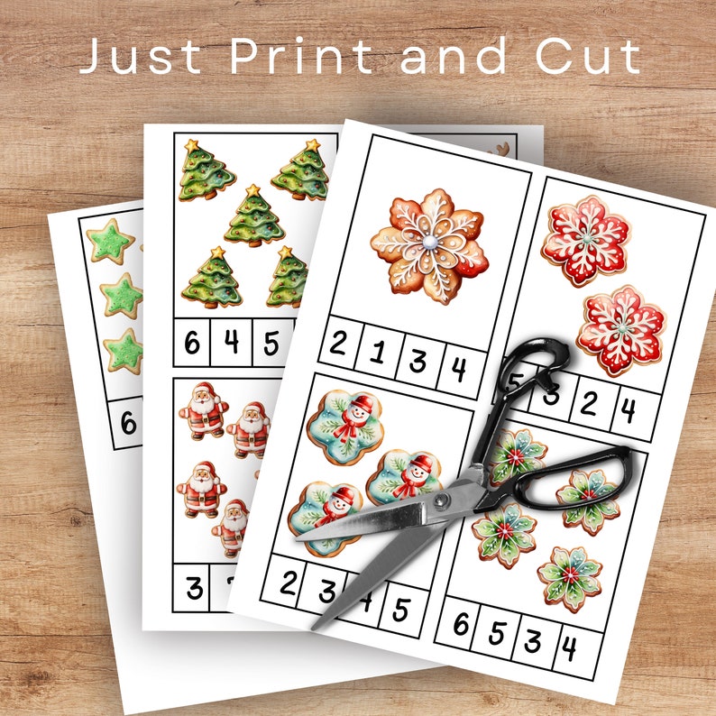 Christmas Count and Clip Cards - Printable Preschool, Pre K, and ...