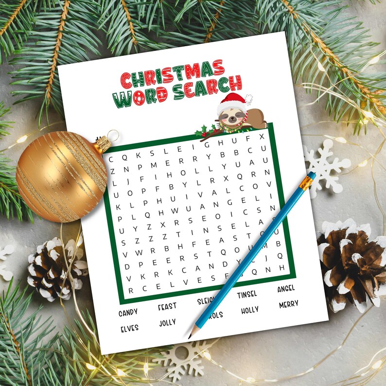 Christmas Word Search Bundle Printable Fun Holiday Party Games for Kids ...