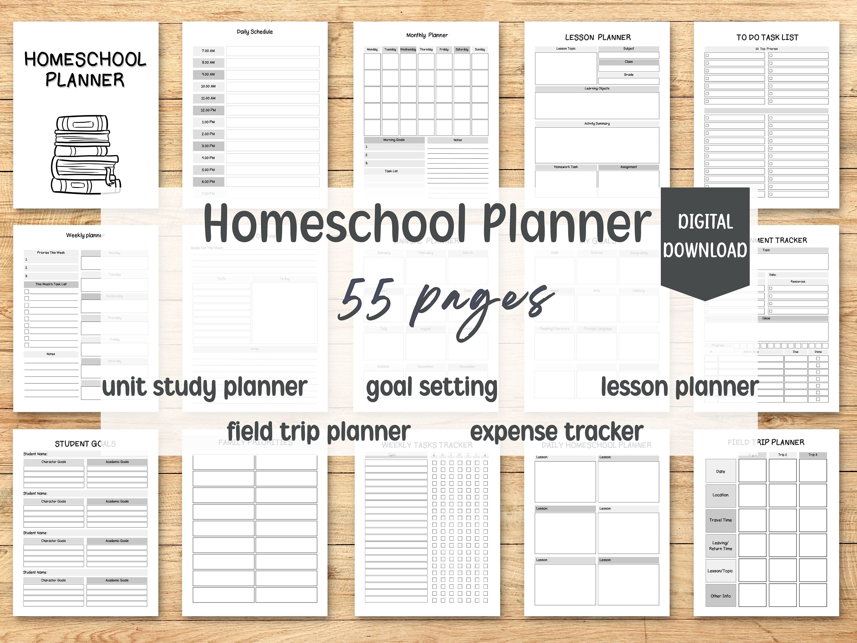Homeschool Planner Printable Academic Lesson Planner for Home School ...