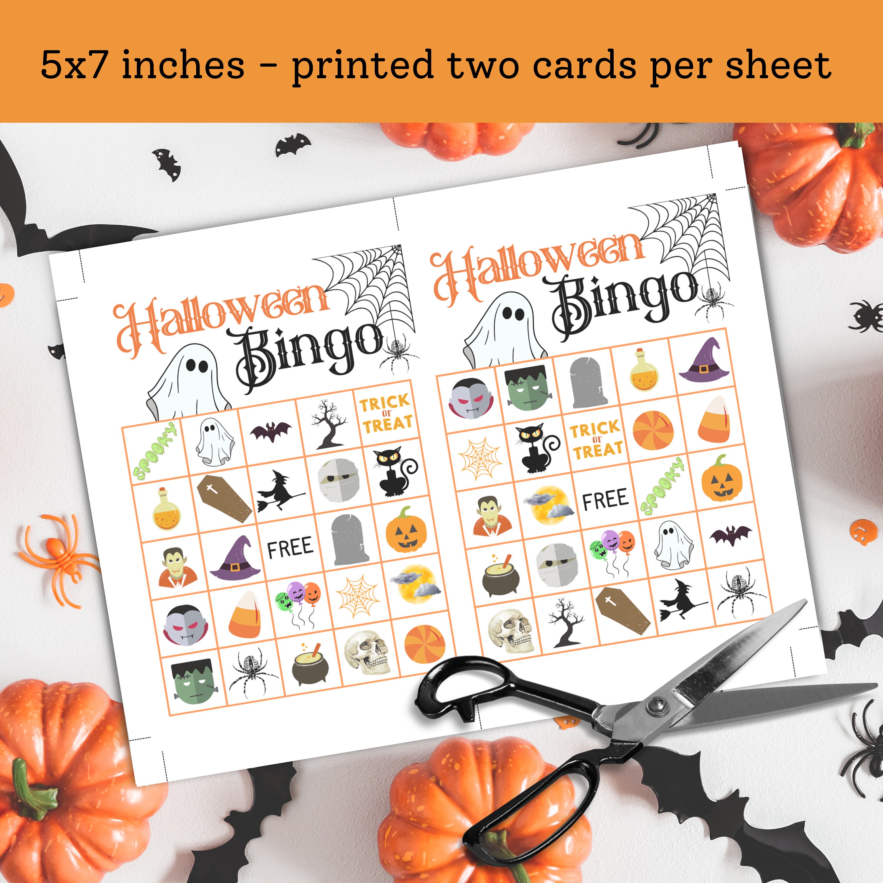 Halloween Bingo Game Printable Kids Party Activity for - Etsy