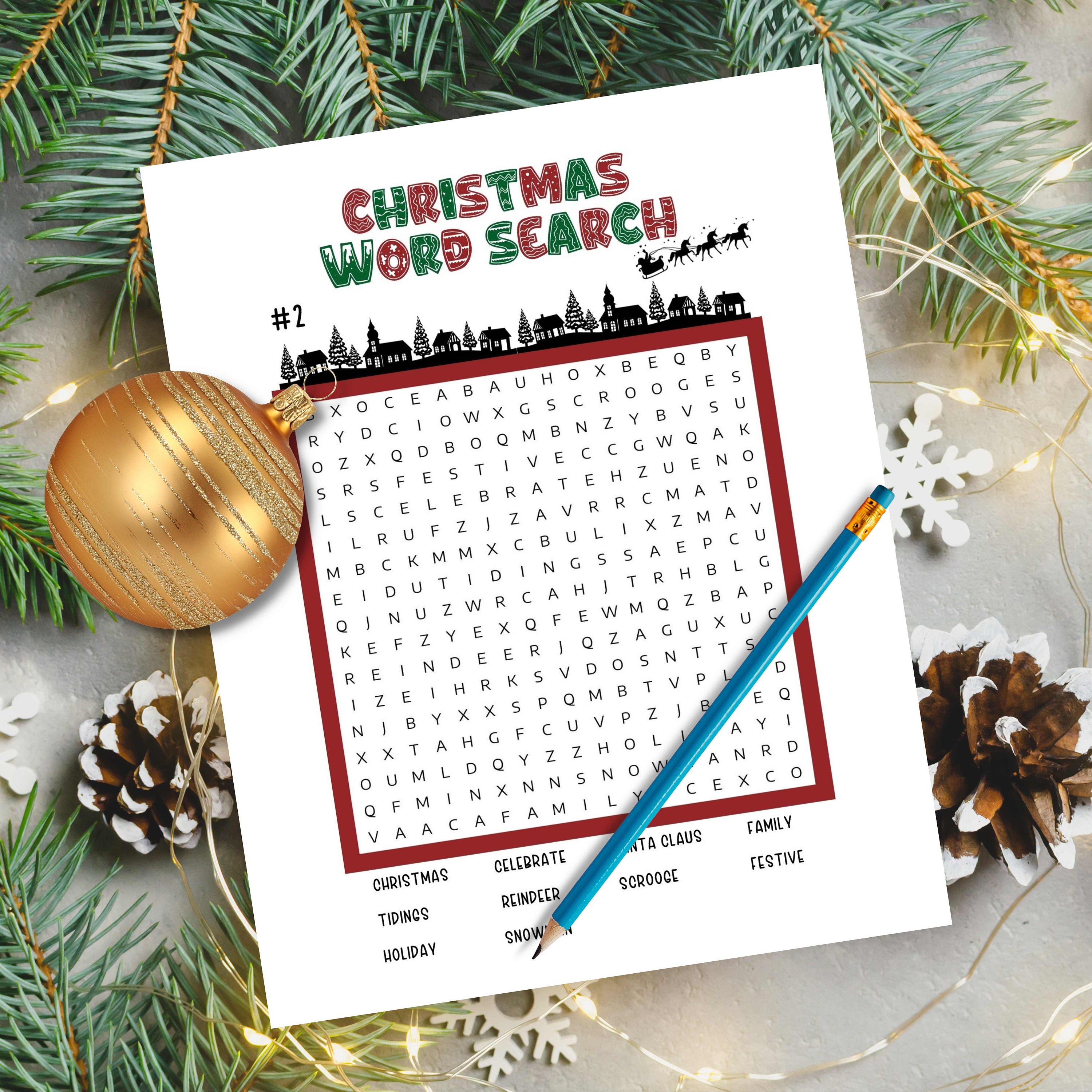 Christmas Word Search Bundle Printable Fun Holiday Party Games for Kids ...