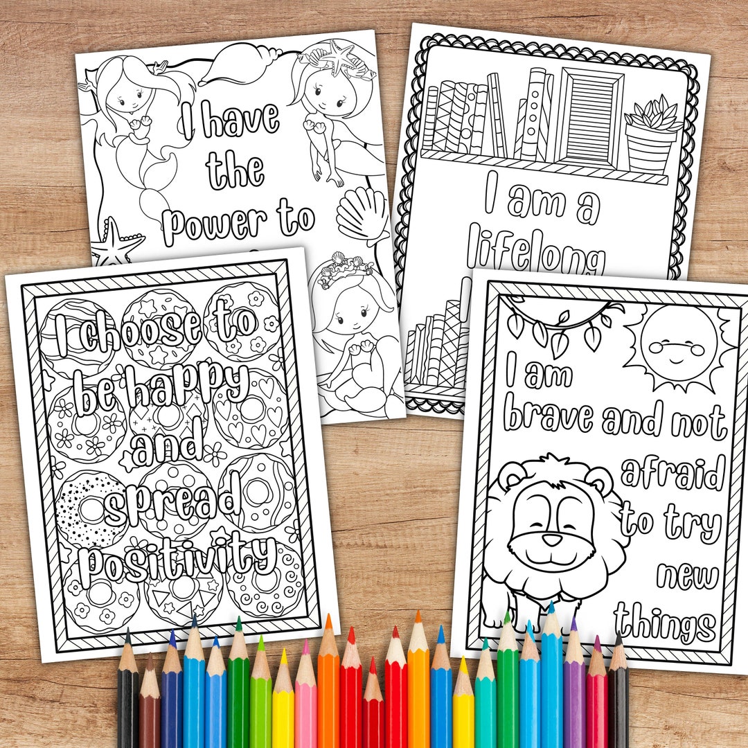 Positive Mental Health Coloring Pages - 25 Empowering Affirmations With ...