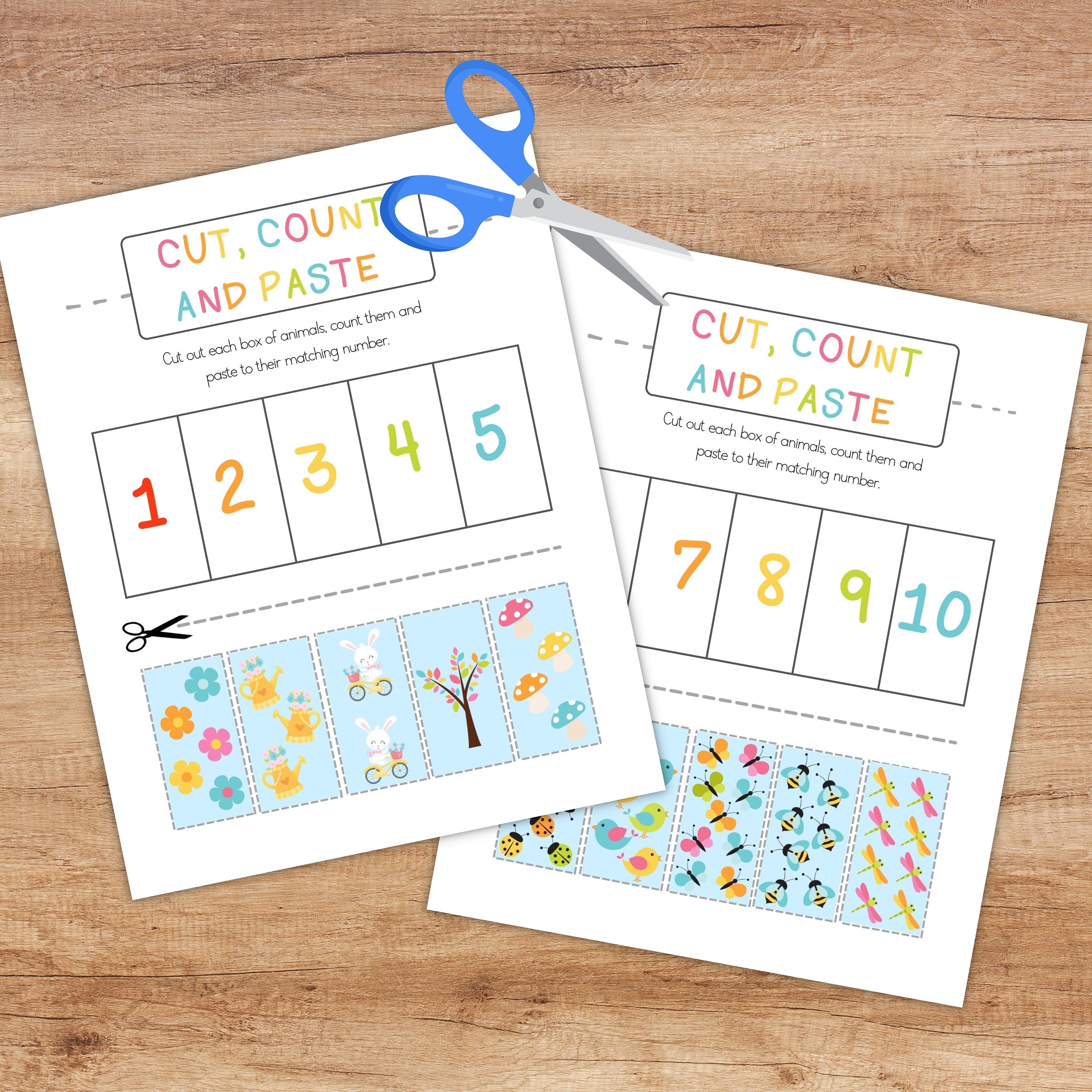 Preschool Cut and Paste Worksheets Scissor Skills Activity Page ...