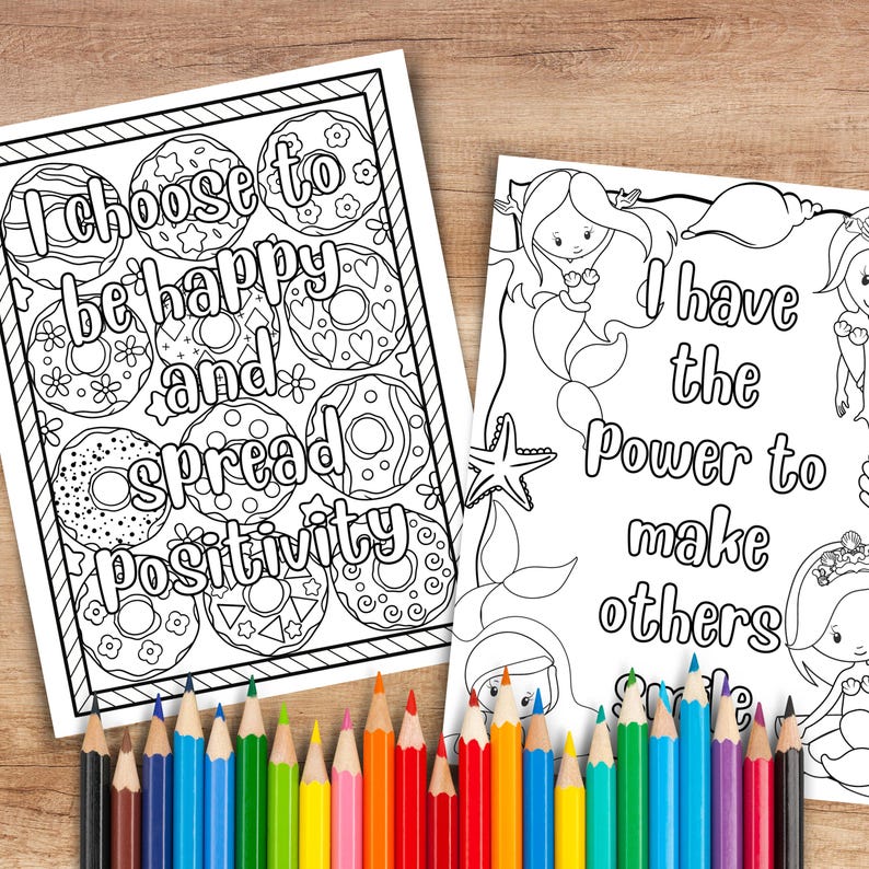 Positive Mental Health Coloring Pages - 25 Empowering Affirmations With ...