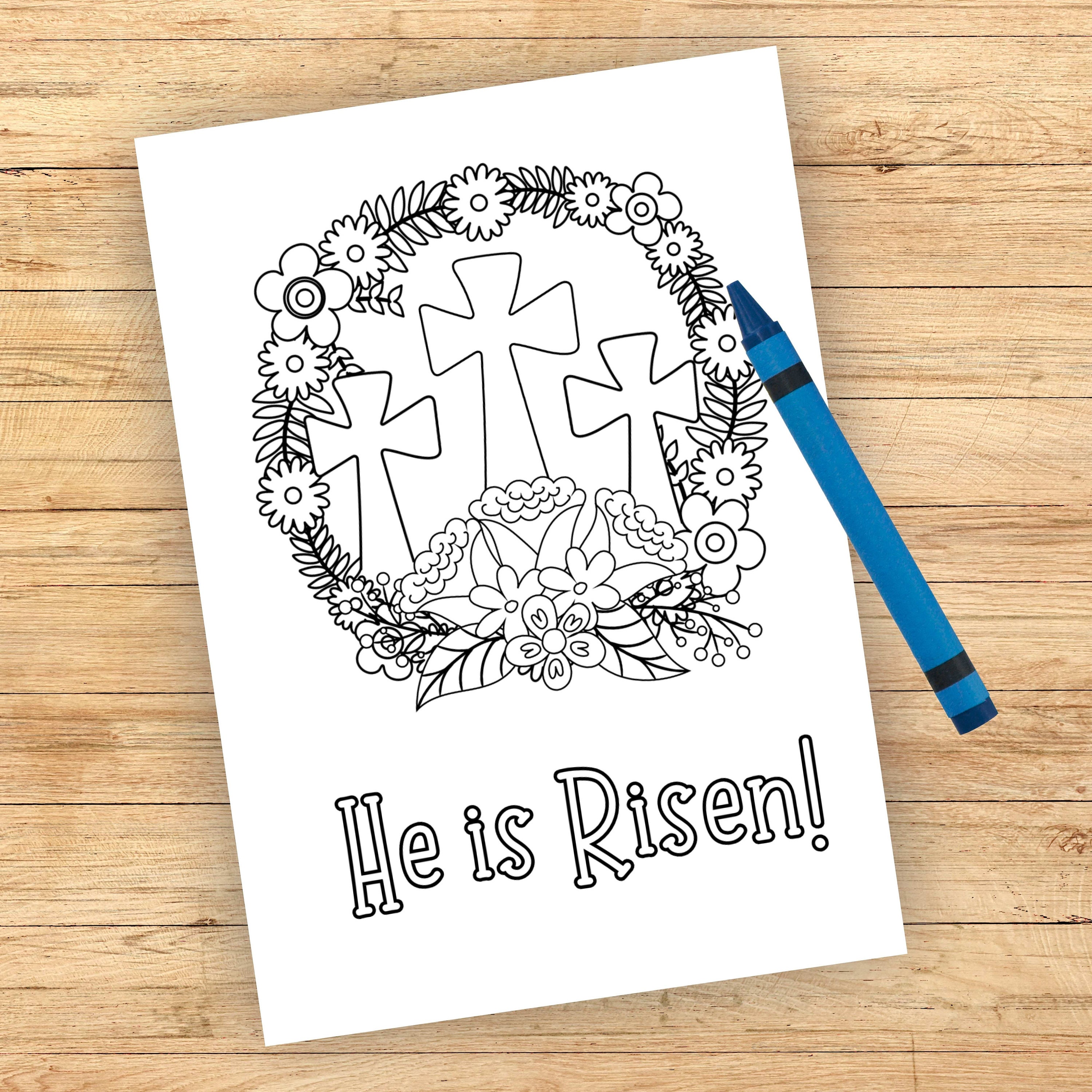 Christian Easter Coloring Cards - 4 Printable Religious Cards for Kids ...