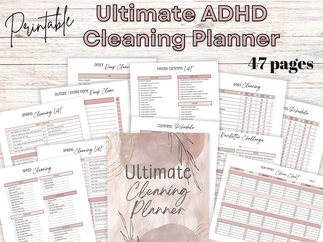 Printable ADHD Cleaning & Declutter Planner With Schedule and ...