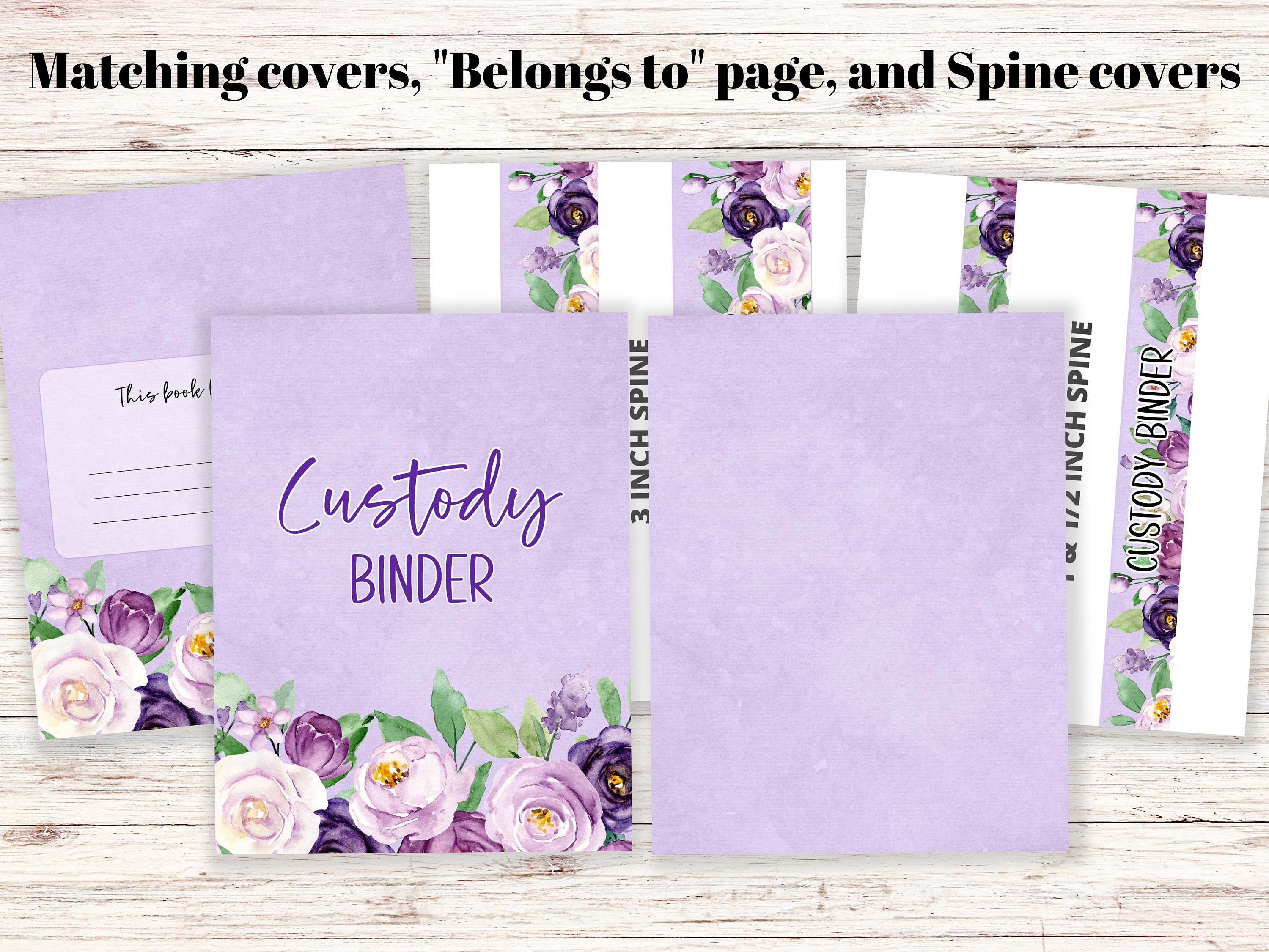Custody Binder Printable Planner & Organizer for Child Custody Log for ...