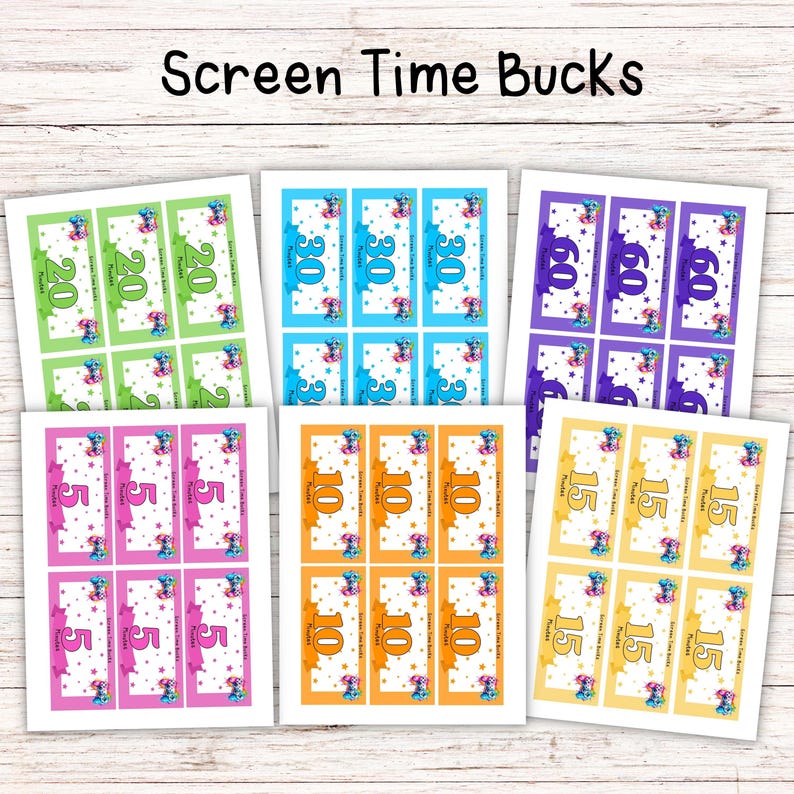 Editable Screen Time Rules - Printable Chore Chart for Kids With Reward ...