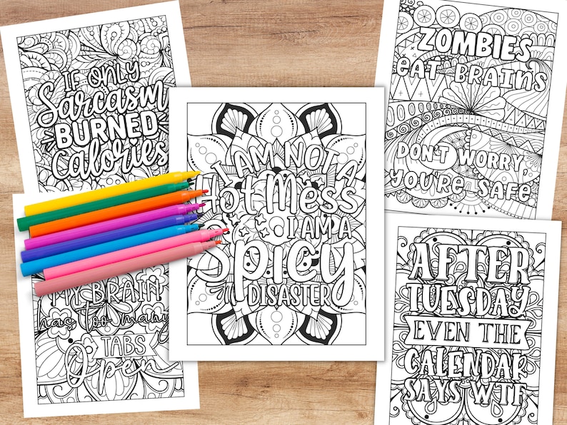 75 Funny Coloring Pages for Adults - Printable Sassy Sarcastic Quotes ...