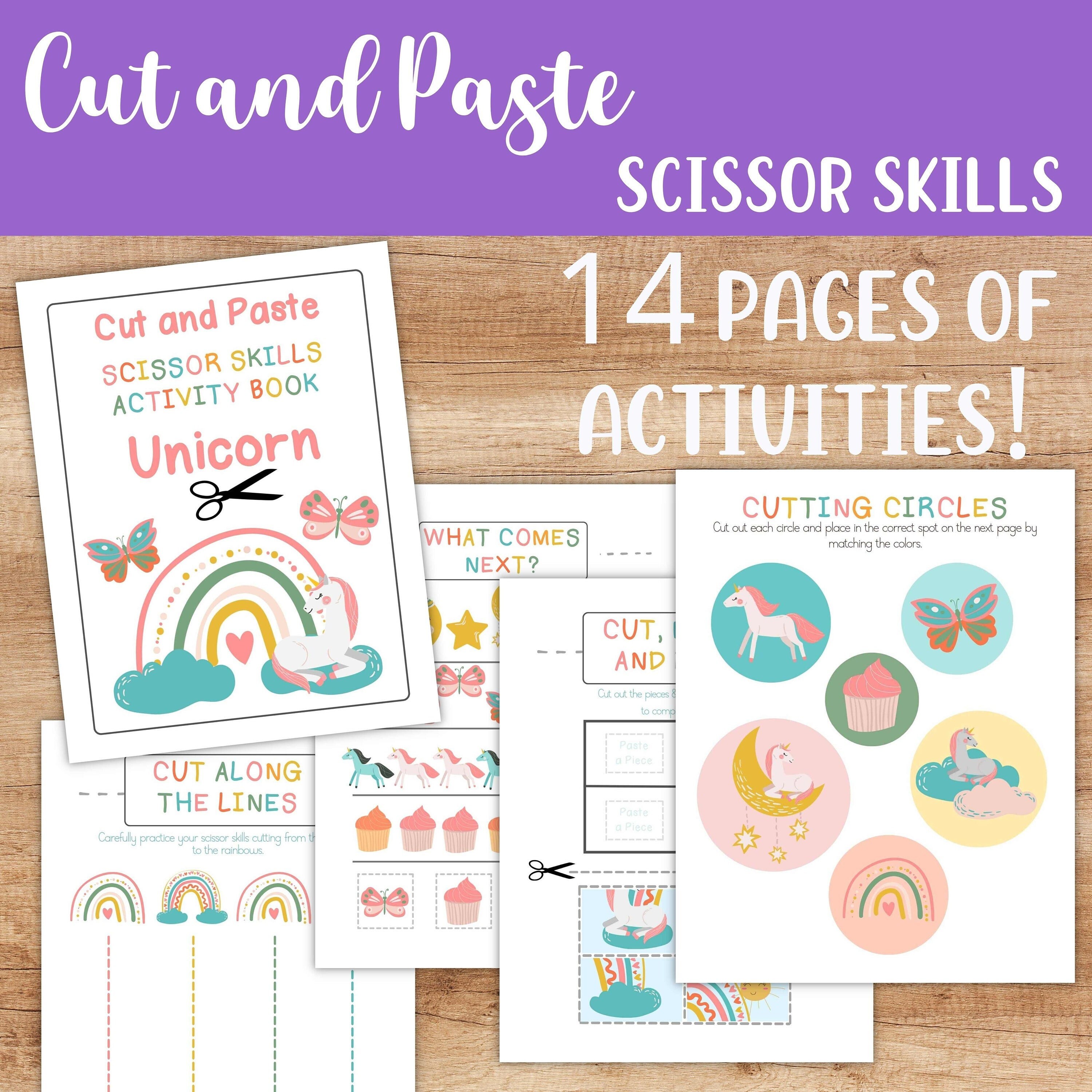 Cut and Paste Worksheets Unicorn Scissor Skills Activity Pages ...