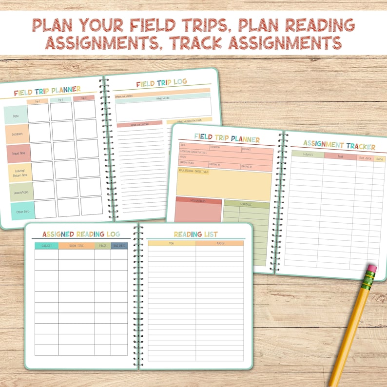 Teacher Planner Printable - Colorful Academic Binder With Lesson ...