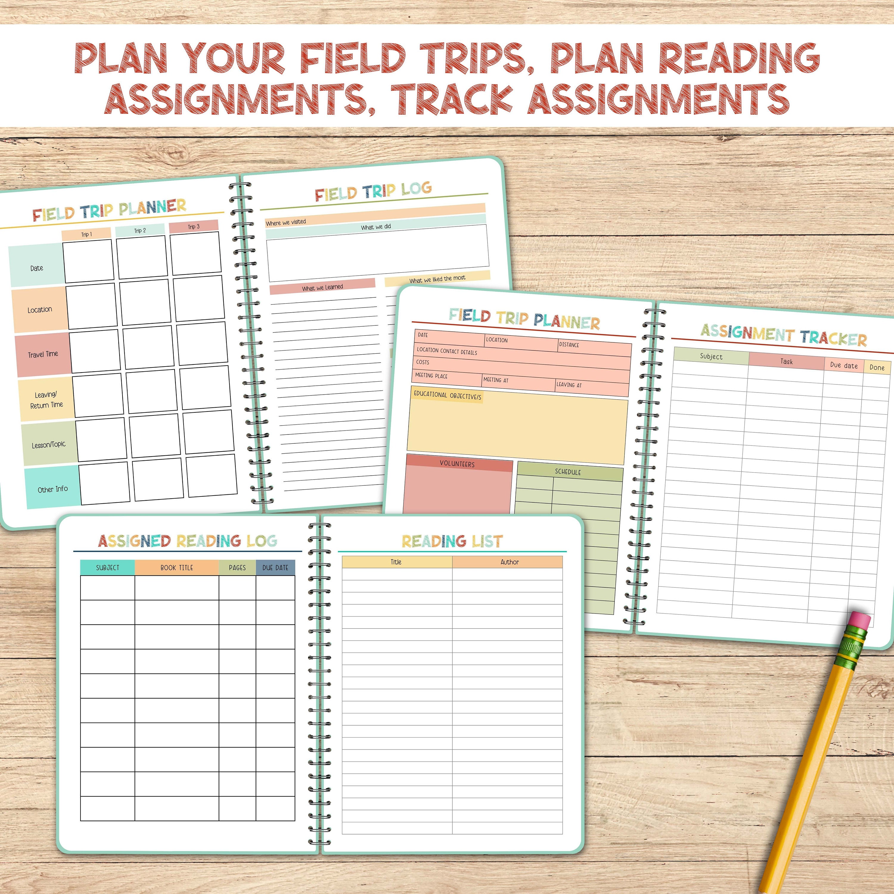 Teacher Planner Printable - Colorful Academic Binder With Lesson ...