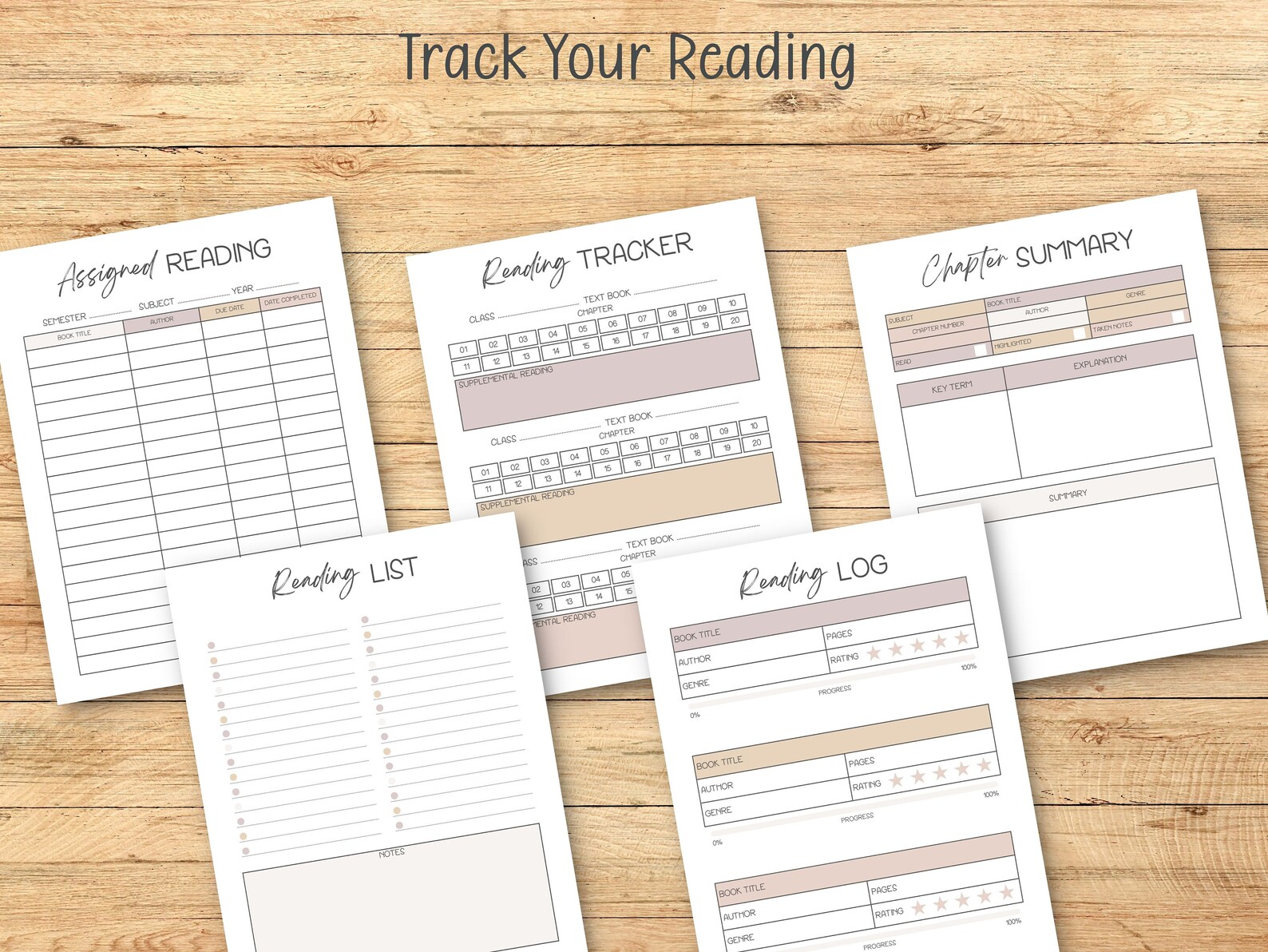 Printable Student Academic Planner Grade Tracker Assignment Exam Prep ...
