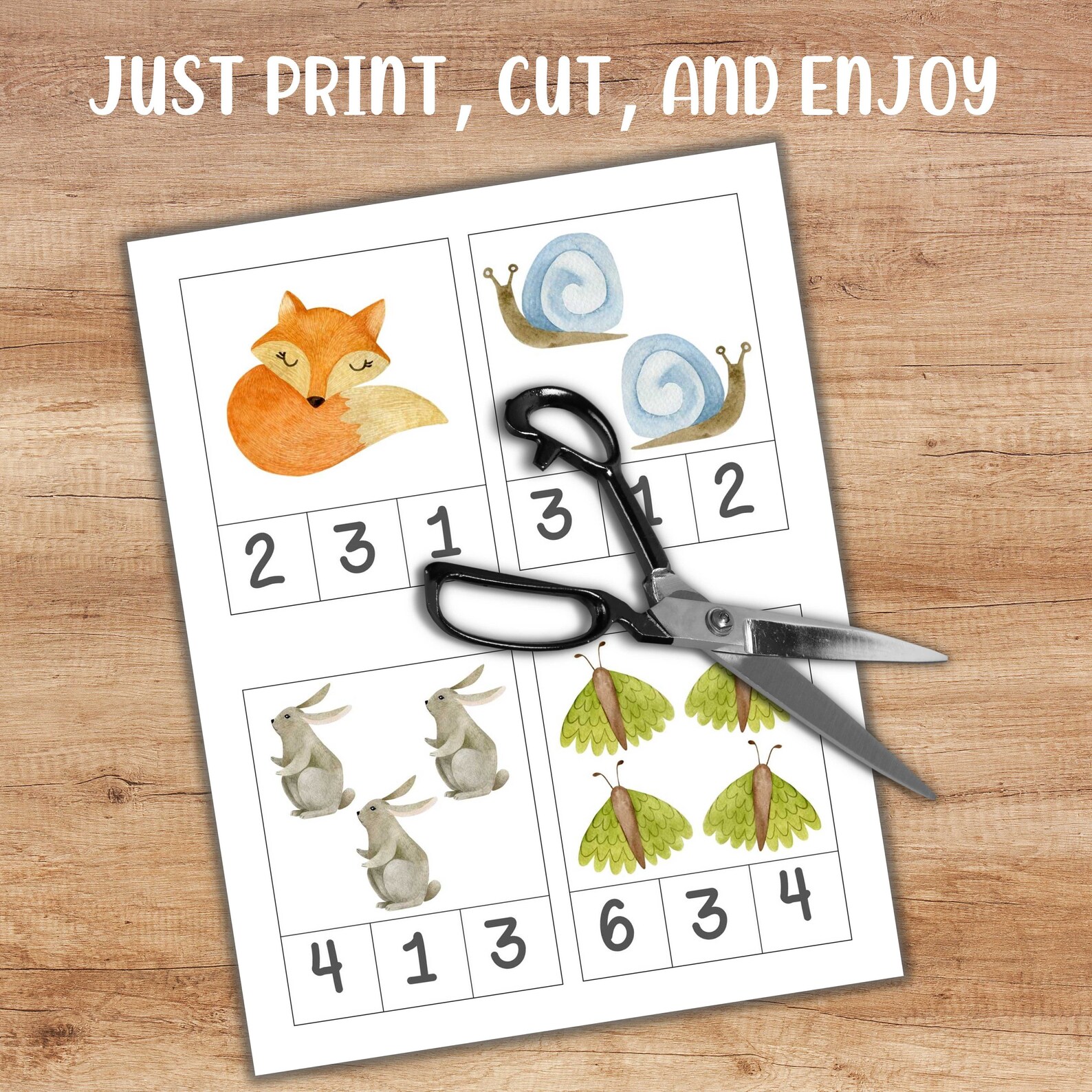 Preschool Math Activity Counting and Number Recognition Clip - Etsy