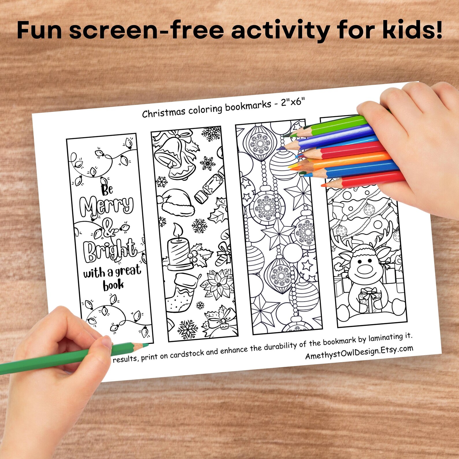 Christmas Coloring Bookmarks - 10 Printable Holiday Bookmarks for Kids ...