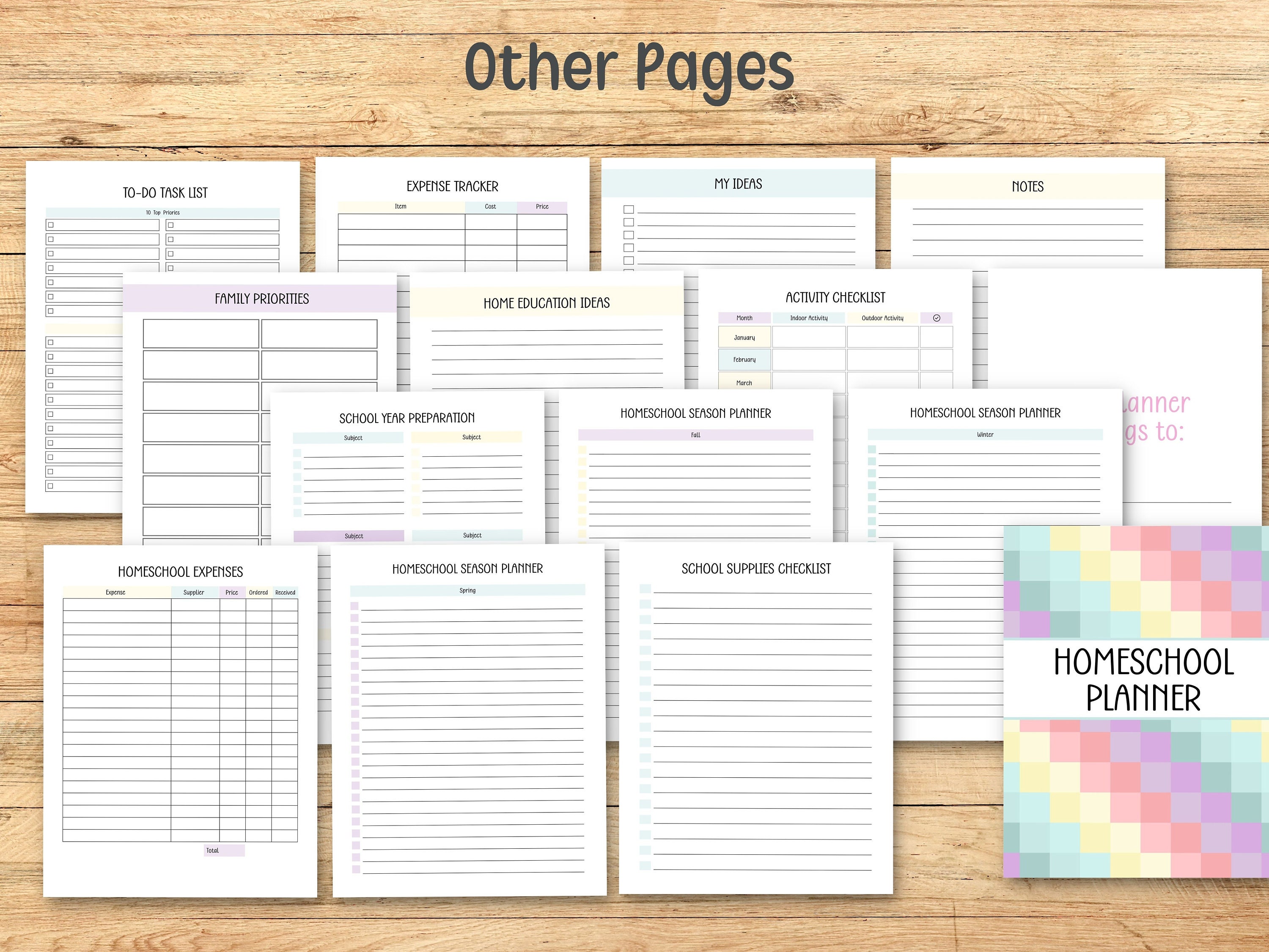 Homeschool Planner Printable Academic Lesson Planner for Home School ...