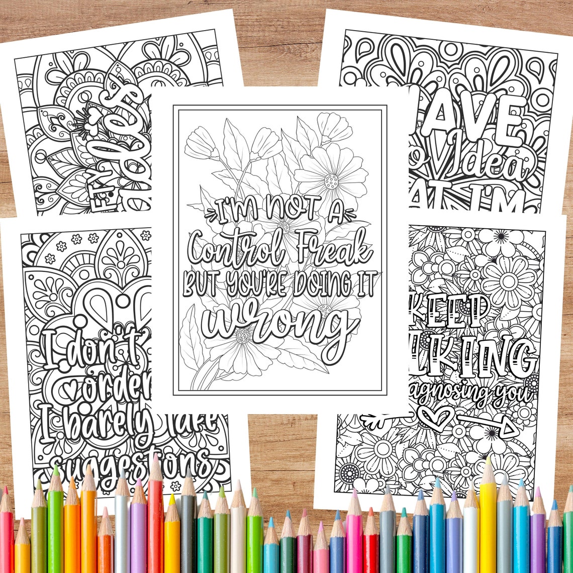 75 Funny Coloring Pages for Adults Printable Sarcastic - Etsy