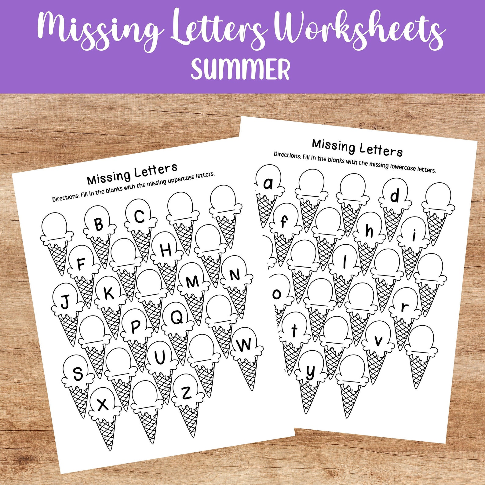 Alphabet Worksheets - Missing ABC Letter Recognition Activity Printable ...