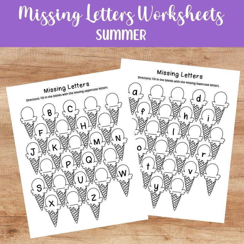 Alphabet Worksheets - Missing ABC Letter Recognition Activity Printable ...