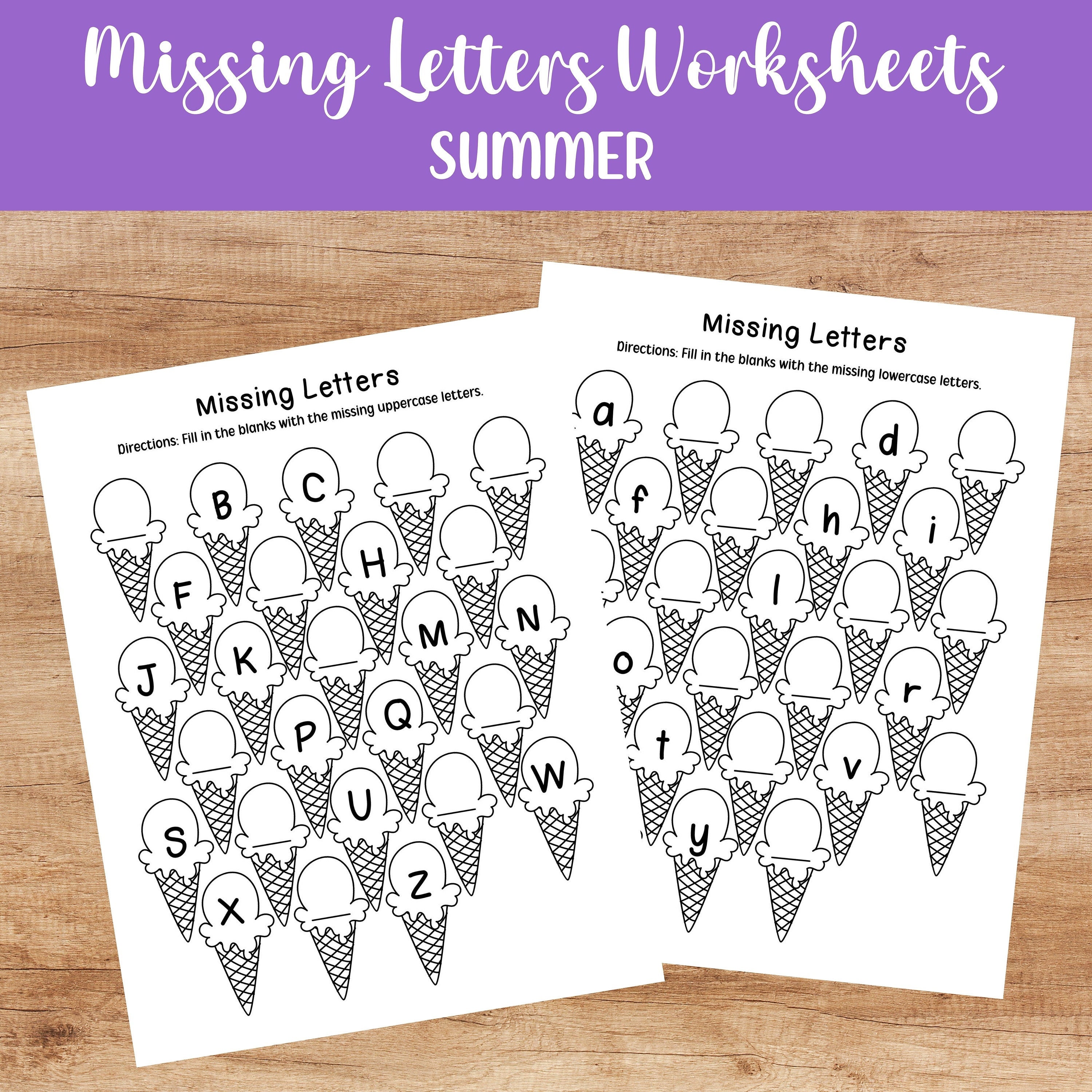 Alphabet Worksheets - Missing ABC Letter Recognition Activity Printable ...