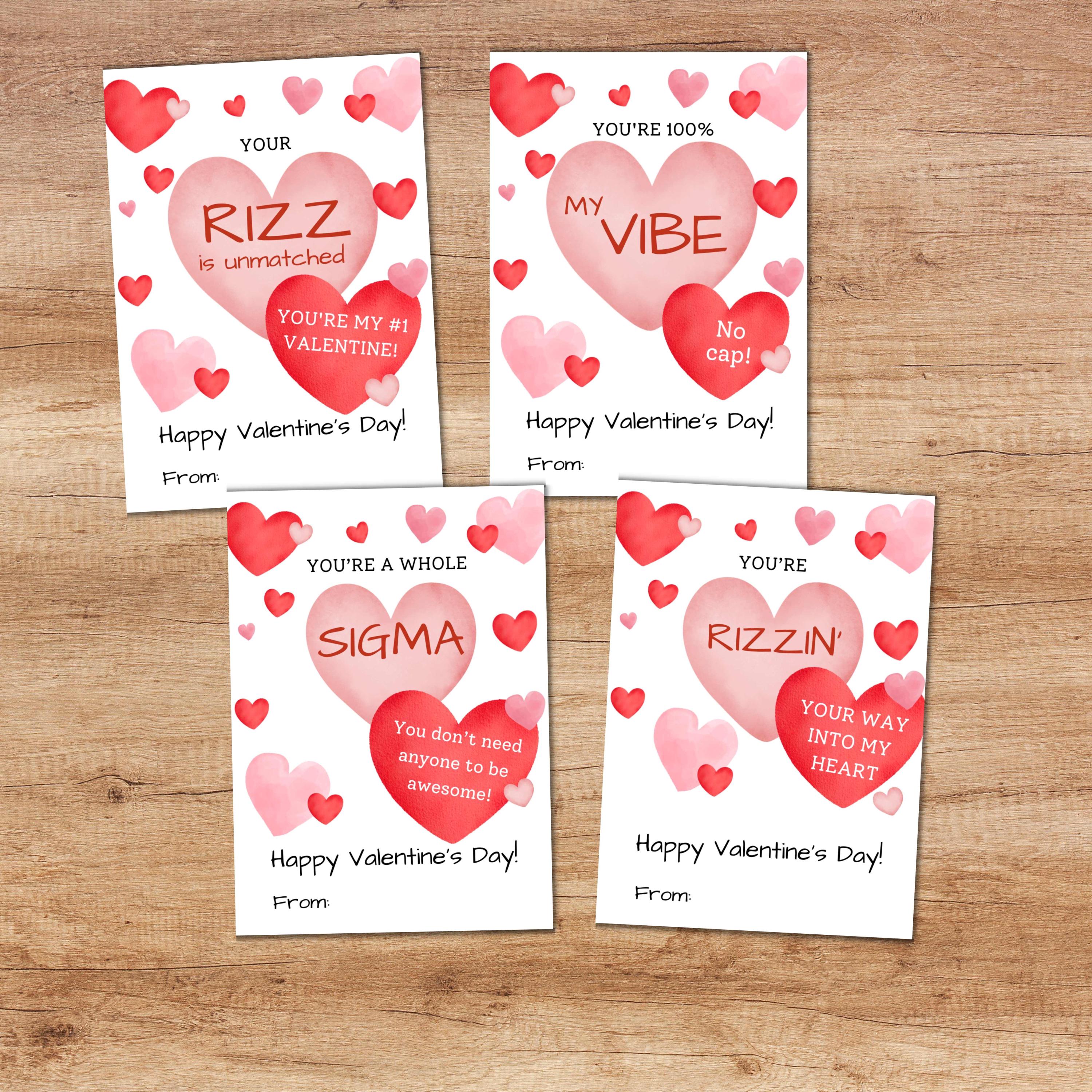 Slang Kids Valentine's Day Cards - 12 Funny Printable School Classroom ...