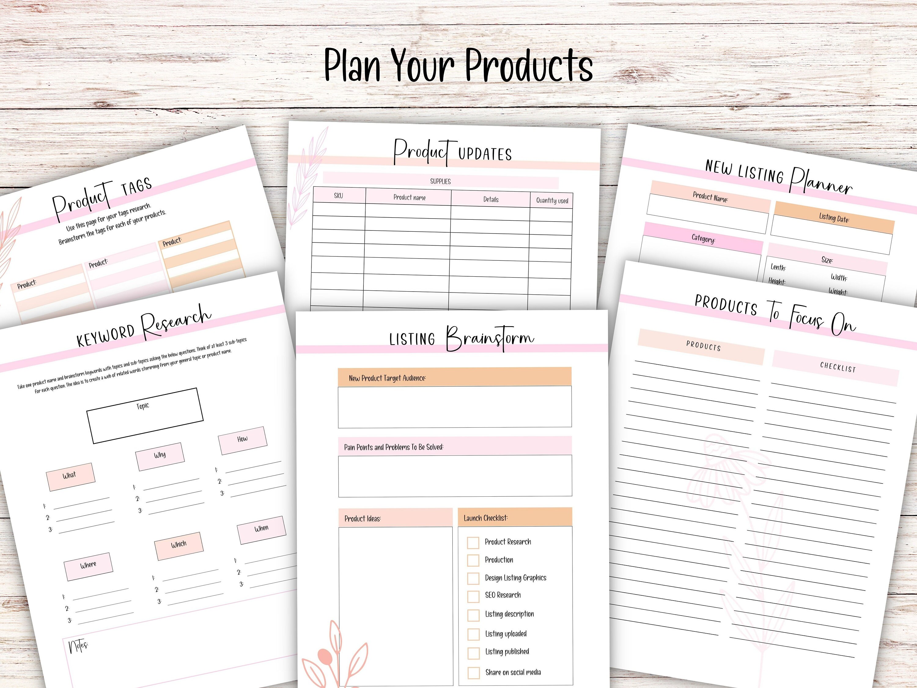 Etsy Shop Planner - Printable Small Business Organizer - Side Hustle ...